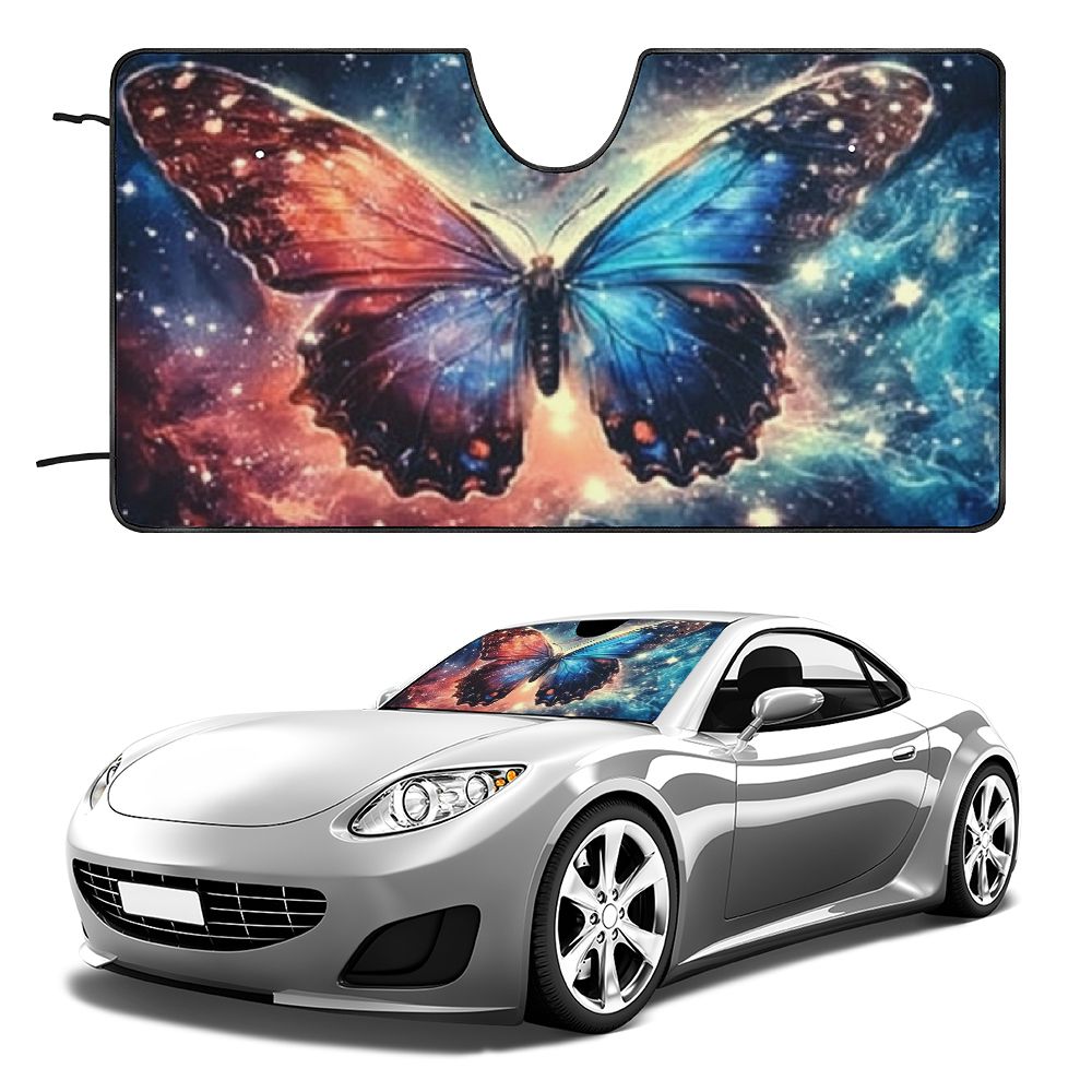 Heduofu Galaxy Butterfly Car Windshield Sun Shade Front Foldable Car ...