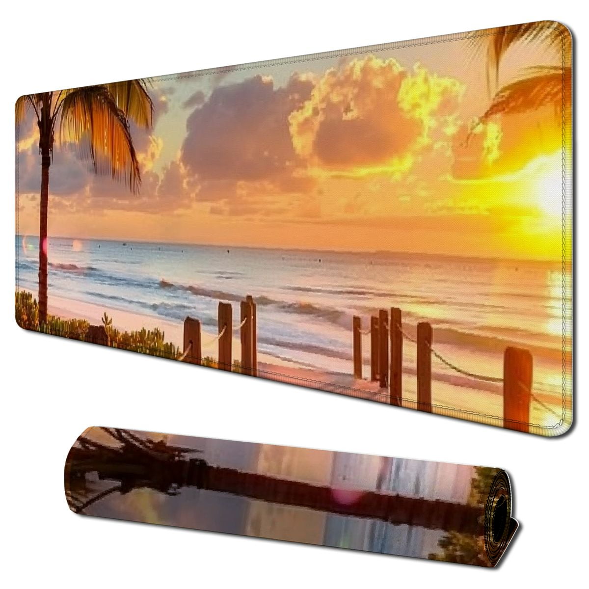 Heduofu Gaming Mouse Pad Custom,Track Palm Trees Beach Sea Ocean ...