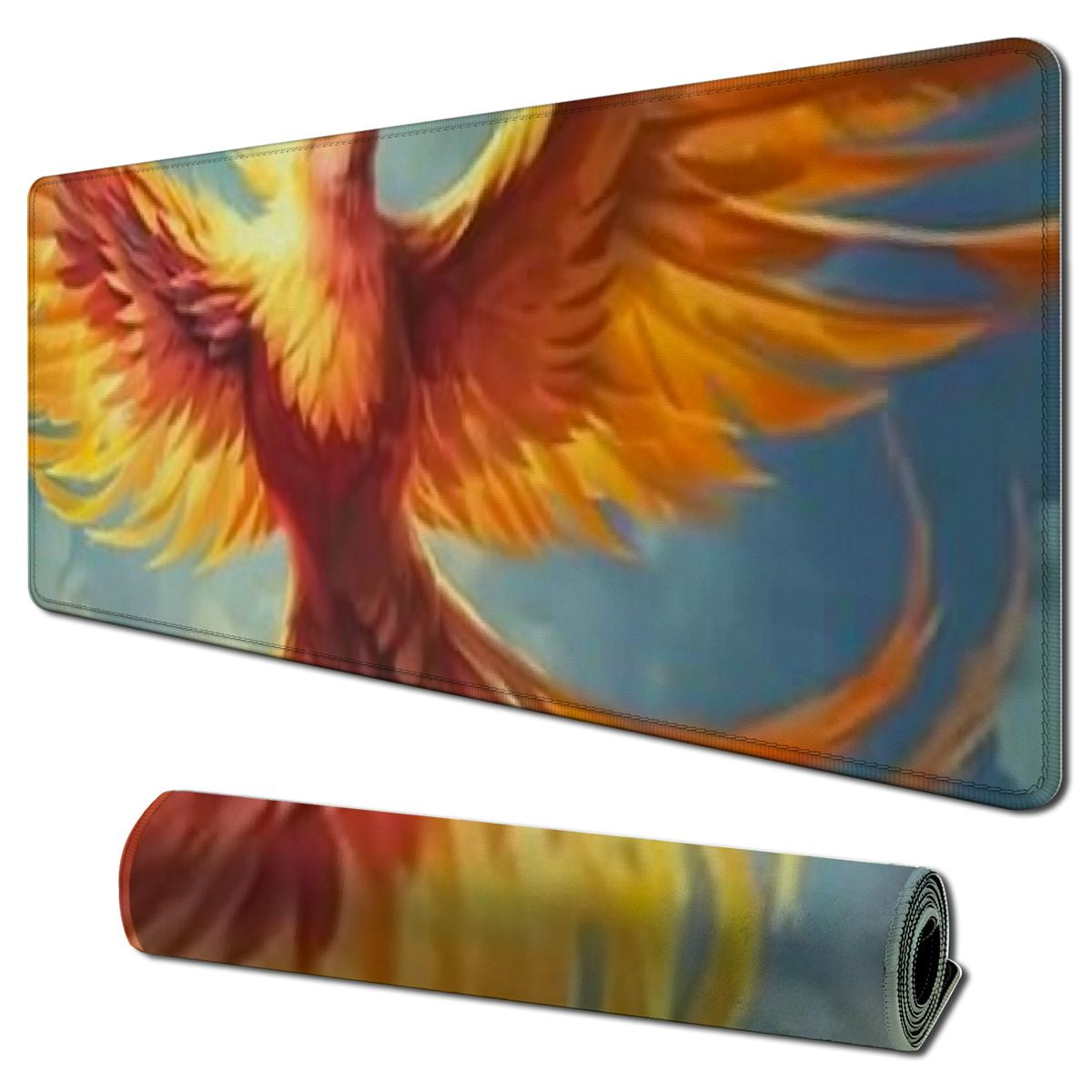 Heduofu Gaming Mouse Pad Large Mousepad Cool Fantasy Fire Bird Wings ...