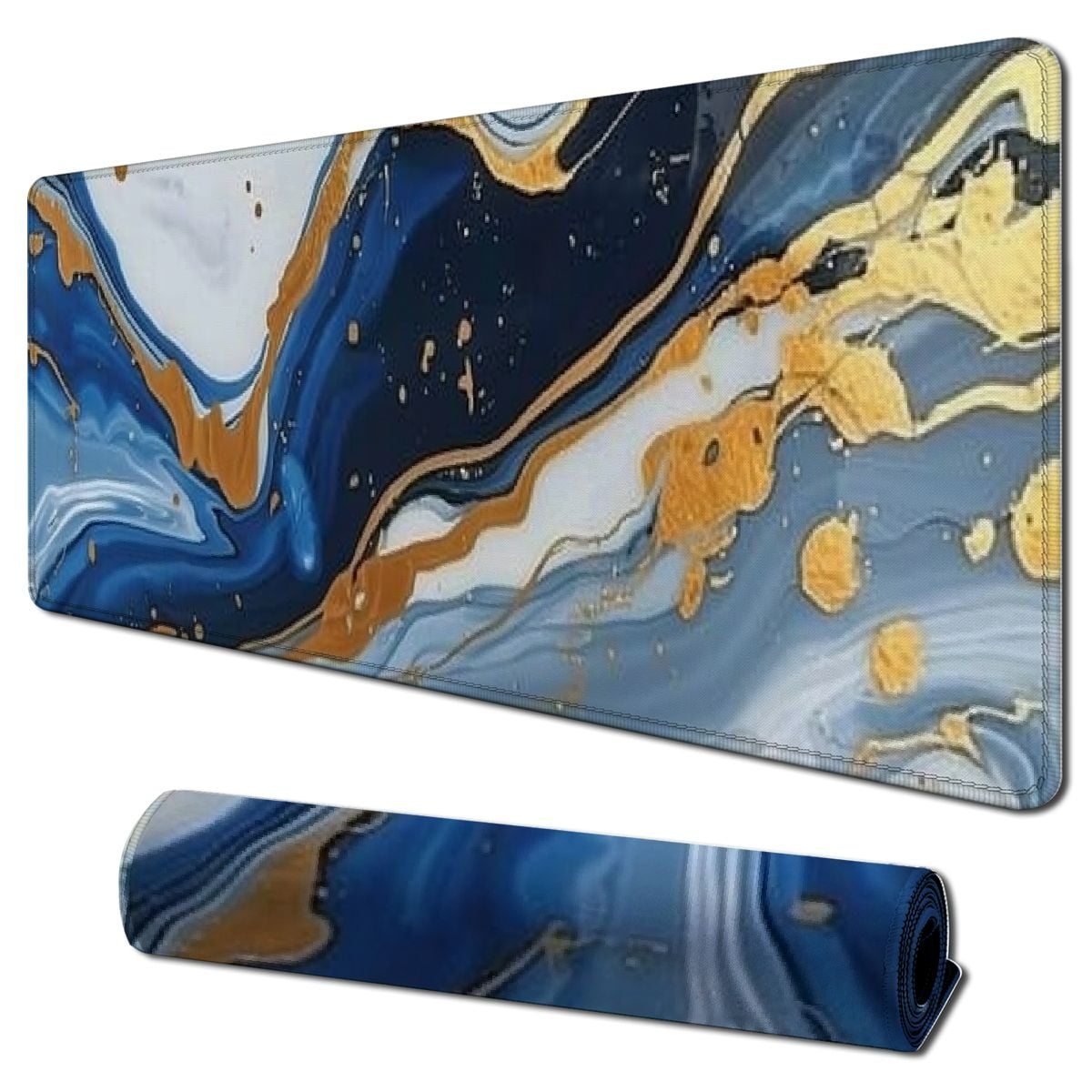 Heduofu Gaming Mouse Pad Large Mousepad Marble Texture Blue Aesthetic ...