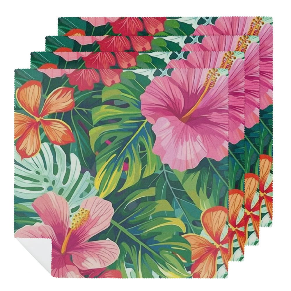 Heduofu Hawaiian Cloth Napkin Summer Luncheon Napkin Tropical Palm ...