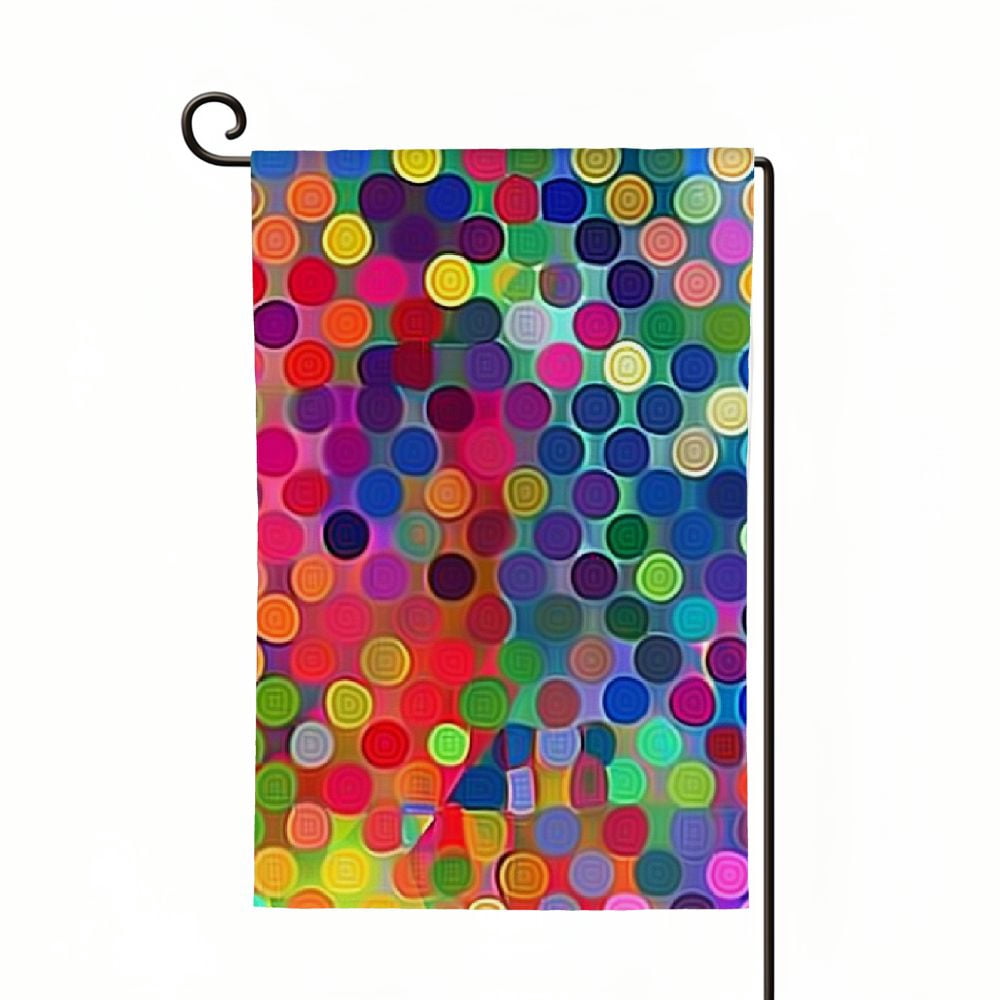 Heduofu House Flag Rainbow Color Spots Circles Plaid Garden Flags ...