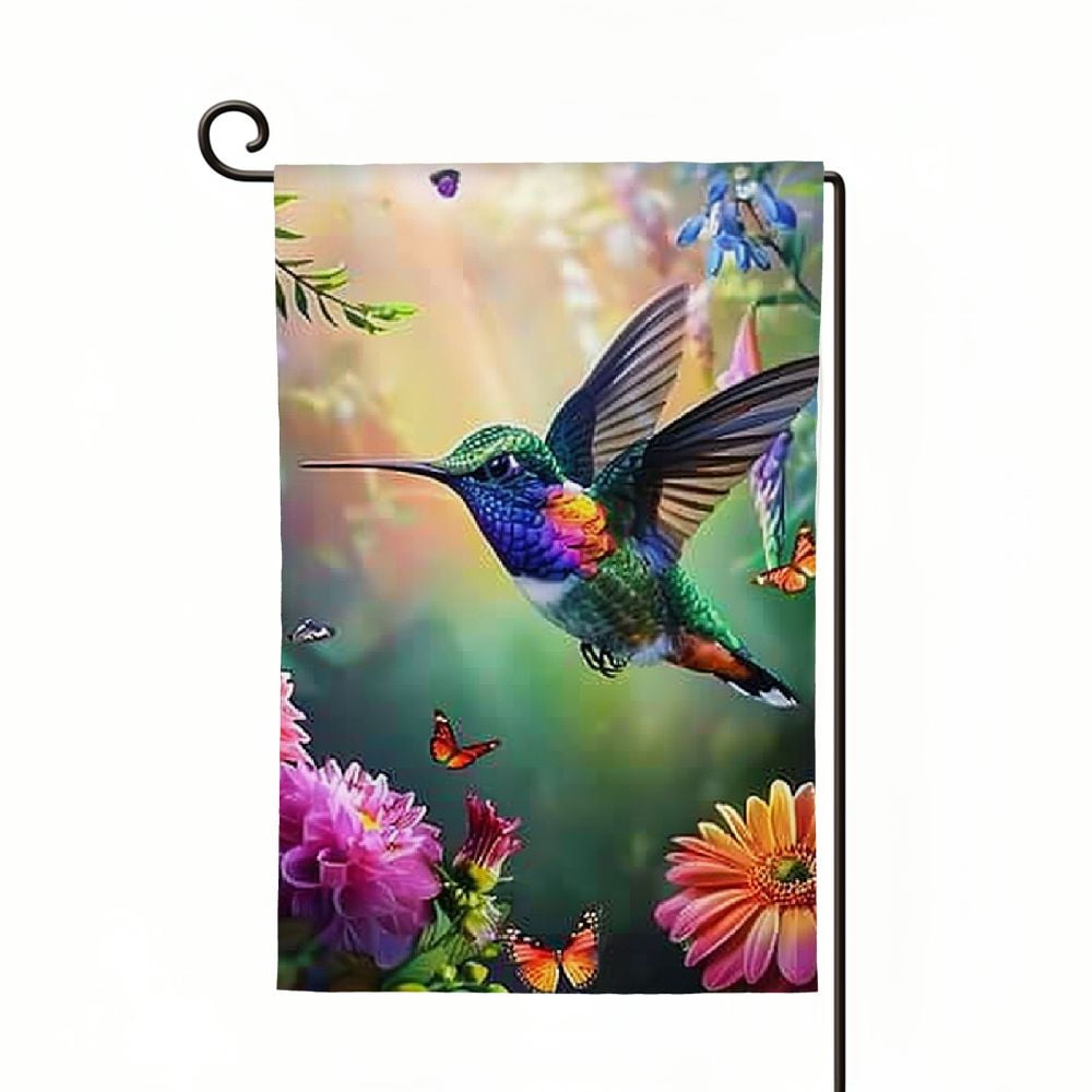 Heduofu Hummingbird Garden Flags for Outside, Spring Summer Garden ...