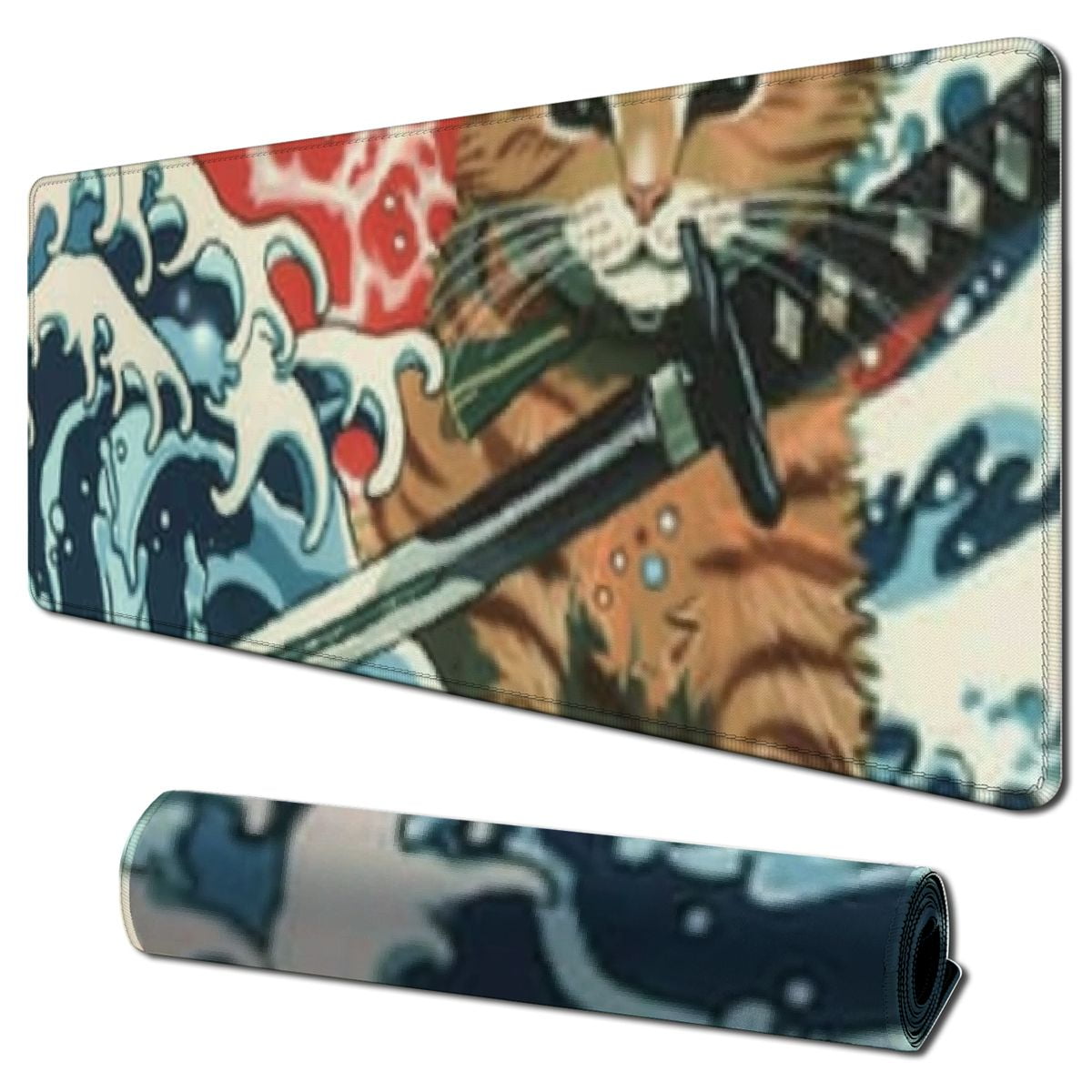 Heduofu Japanese Anime Red Sun Ocean Wave Mouse Pad XL Extended Desk ...