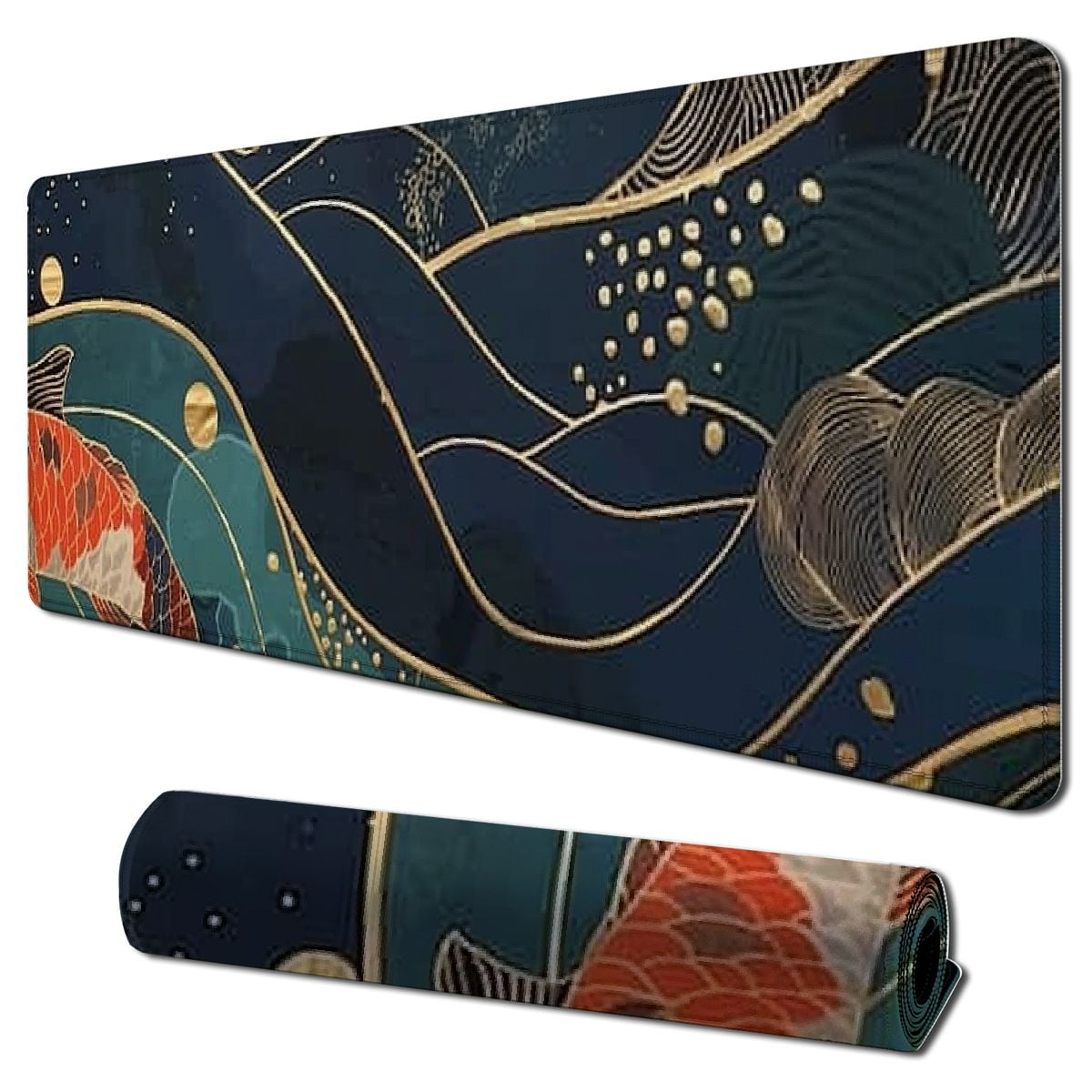 Heduofu Koi Fish Art Mouse Pad Japanese Gaming Full Desk Mousepad ...