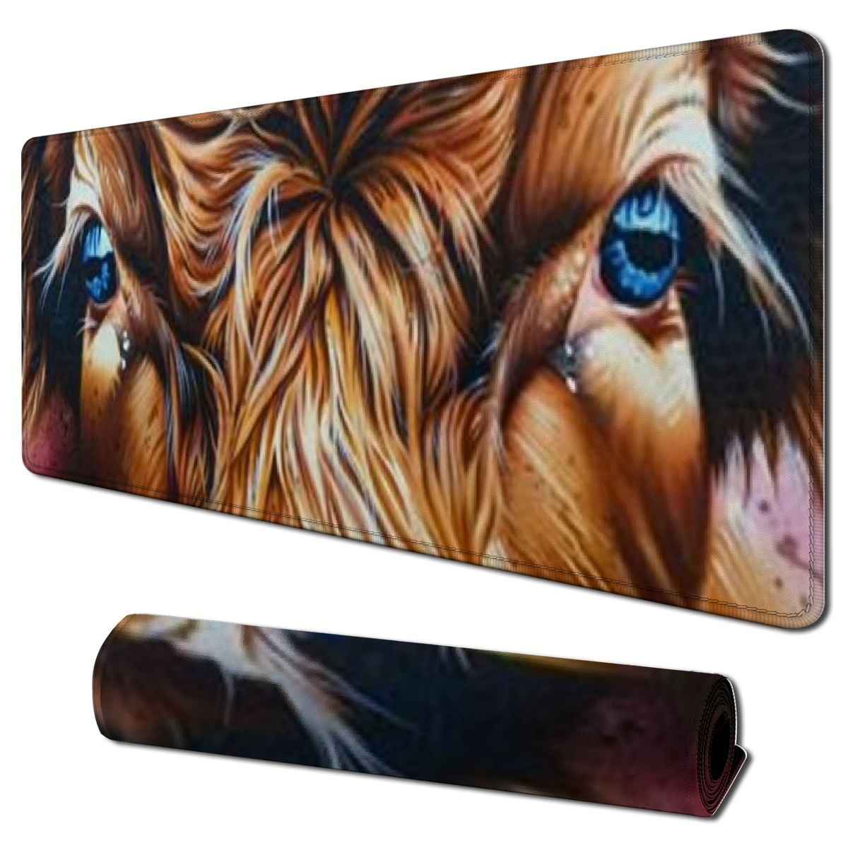 Heduofu Laptop Mouse Pad Cute Cow Highland Desk Mat with Stitched Edges ...