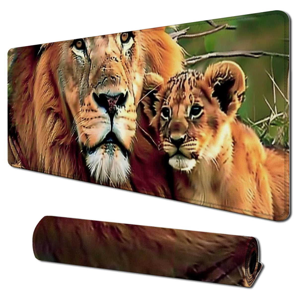 Heduofu Lion Gaming Mousepad African Wildlife Painting Lion Family Love ...
