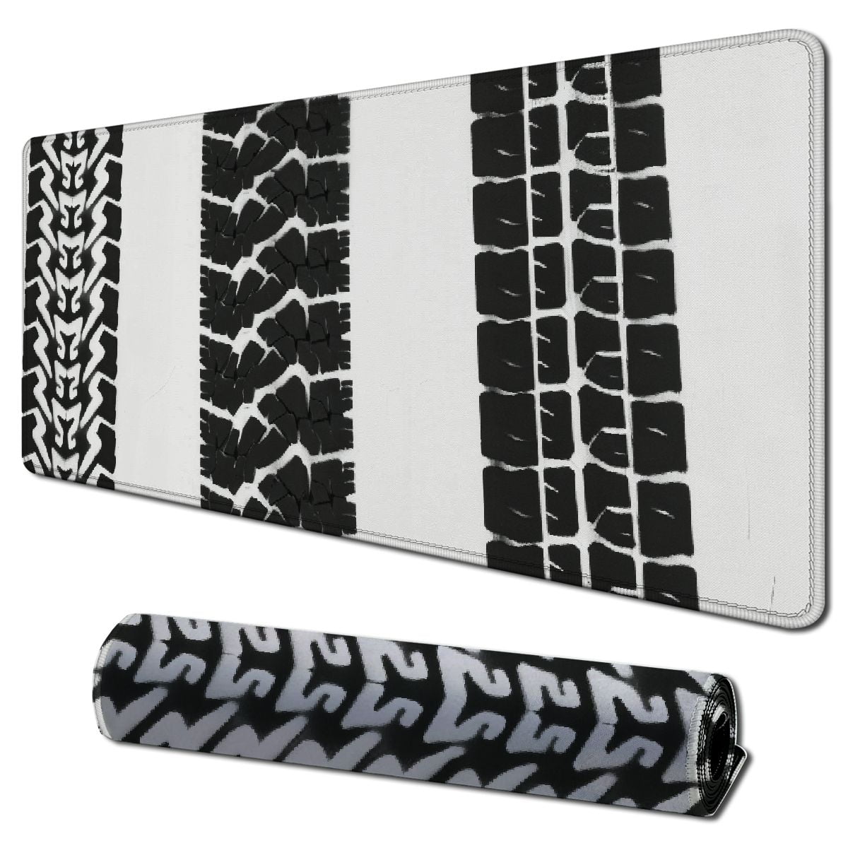 Heduofu Mouse Pad Black White Tire Tracks Racing car Mouse Pads for ...