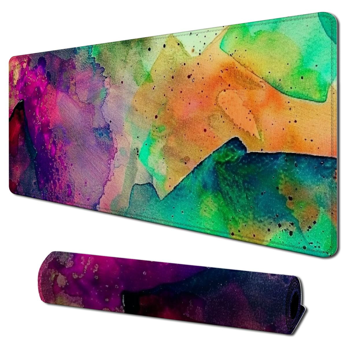 Heduofu Mouse Pad,Colorful Watercolor Paint Splashes Computer Mouse ...
