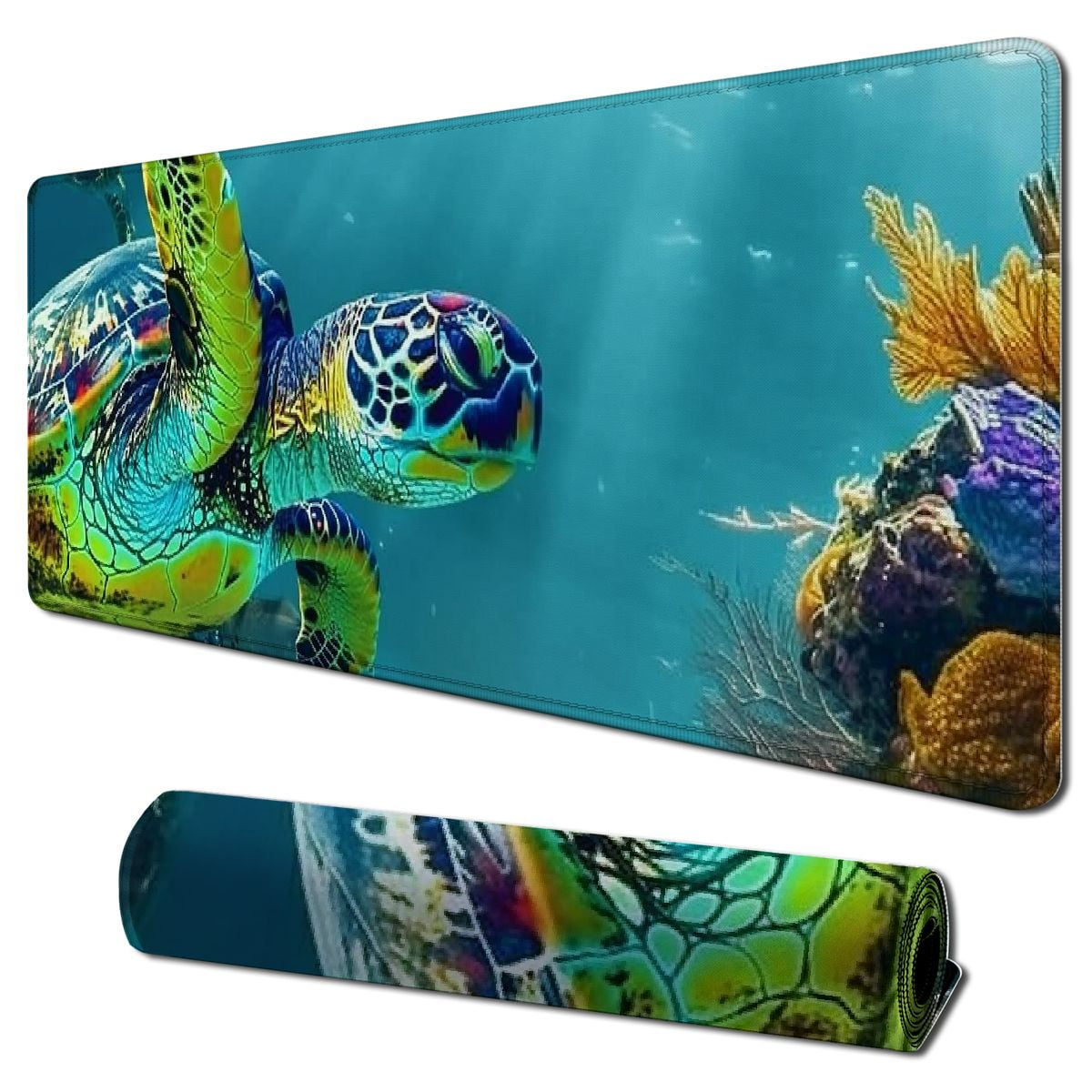 Heduofu Sea Turtle Mouse Pad Large,Tropical Coral Reef Fish Desk Pad ...