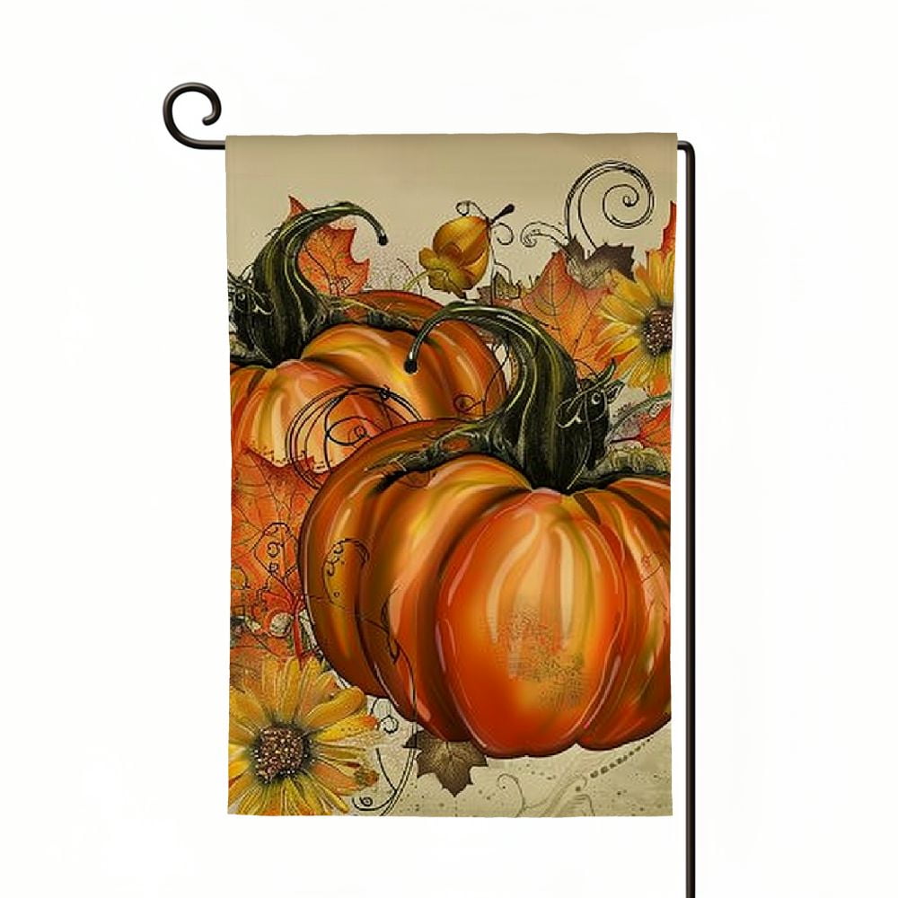 Heduofu Thanksgiving Day Pumpkins Rustic Autumn Fall Harvest Flowers ...