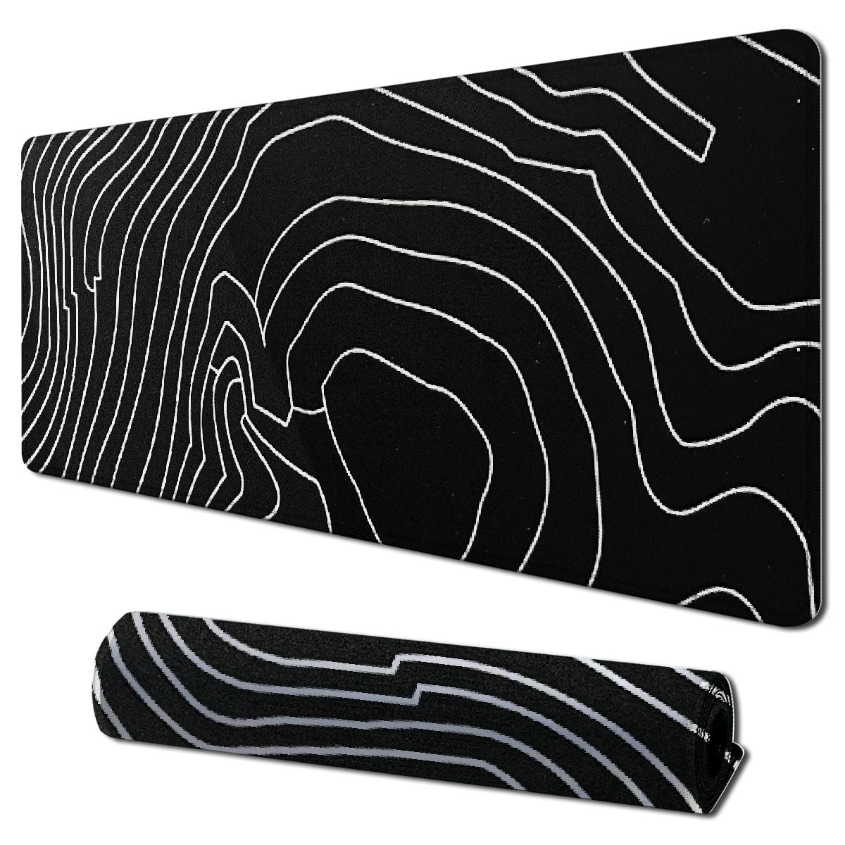 Heduofu Topographic Contour Black Gaming Mouse Pad Topo Geographic Map ...