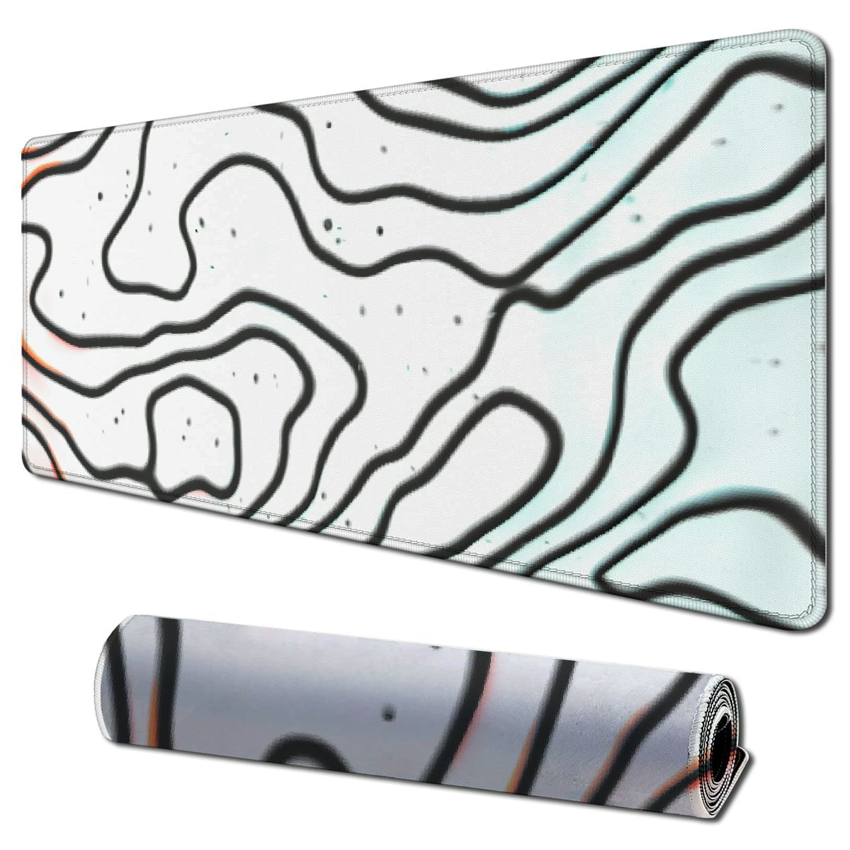 Heduofu Topographic Contour White Mouse Pad Extended Mousepad Gaming ...