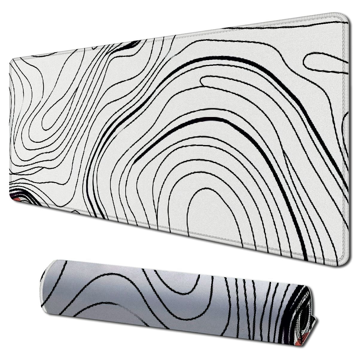 Heduofu Topographic Map Gaming Mouse Pad for Desk, White Mouse Pad ...