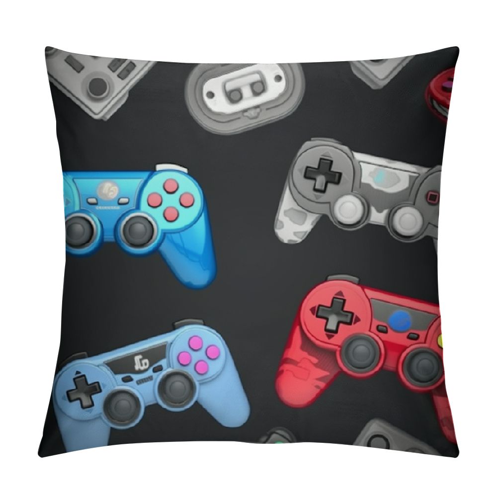 Heduofu Video Game Controller Grey Background Colorful Gamepad Throw ...