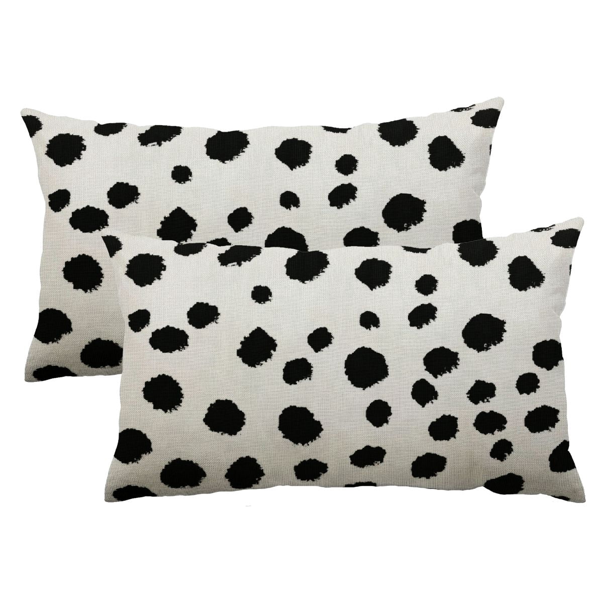 Heduofu White and Throw Pillow Covers Set of 2 Polka Dot Pillow Covers ...