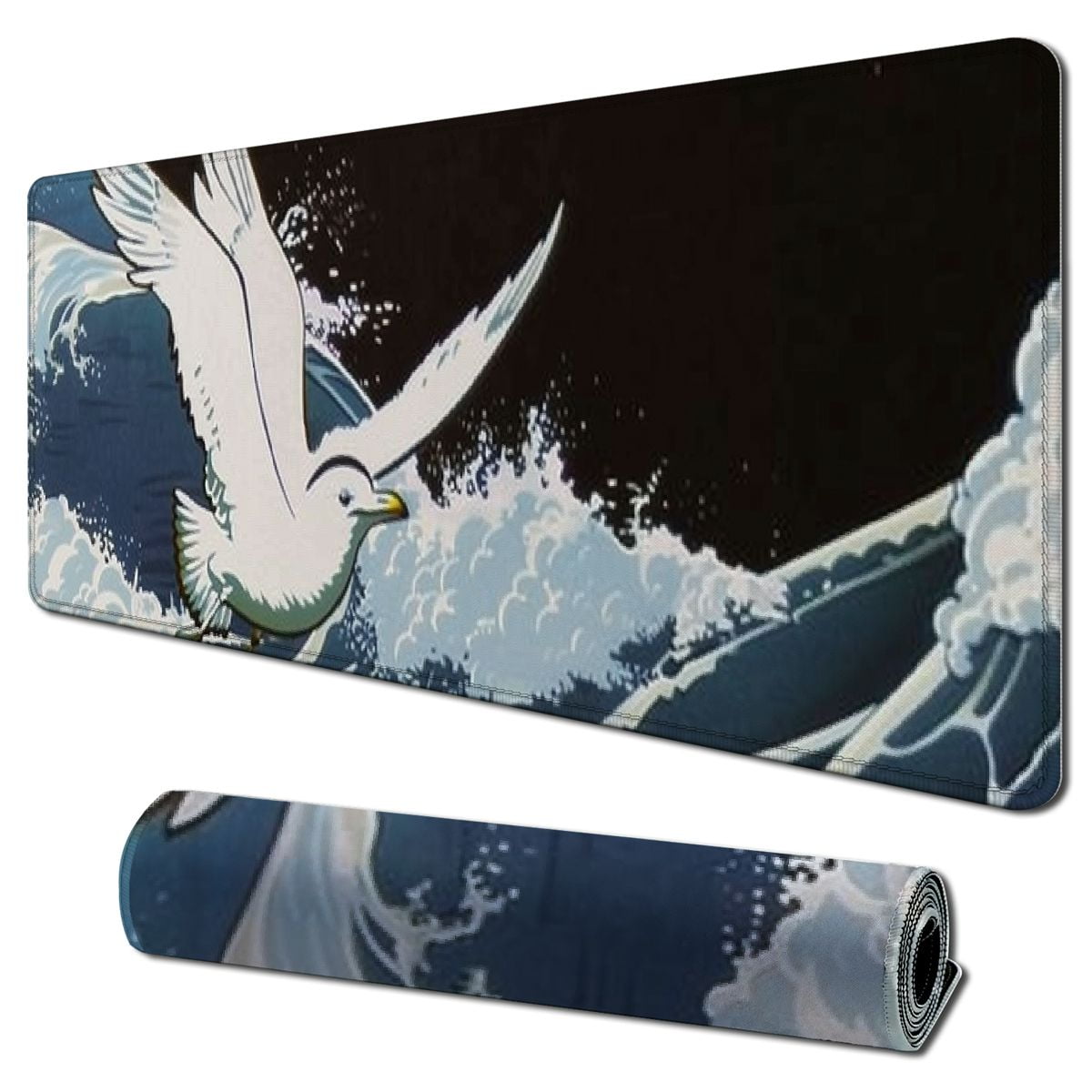 Heduofu XVX Japanese Sea Wave Large Mouse Pad for Desk, Desk Mat with ...