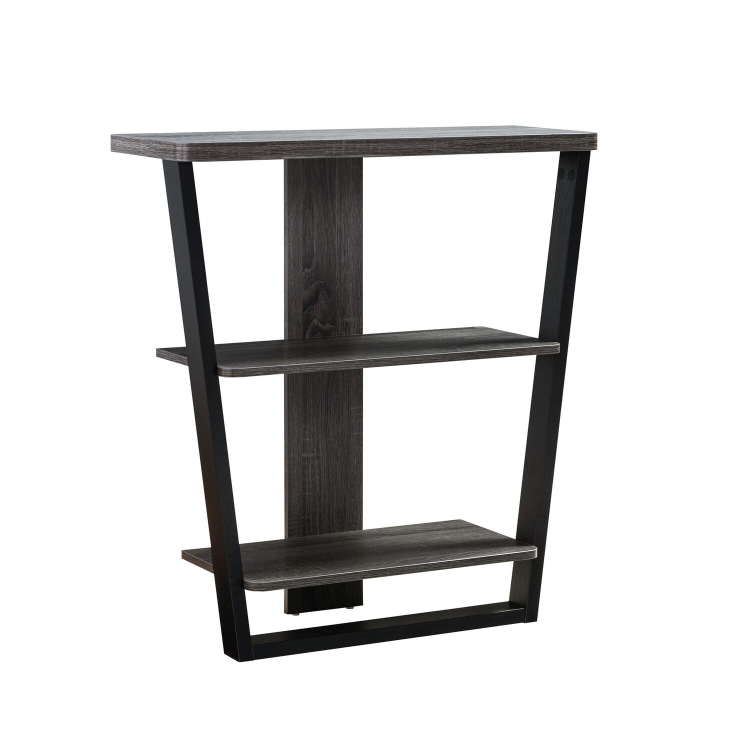 Hedy 34 Inch Modern Console Table, 3 Shelf, Slanted Legs, Two Toned ...