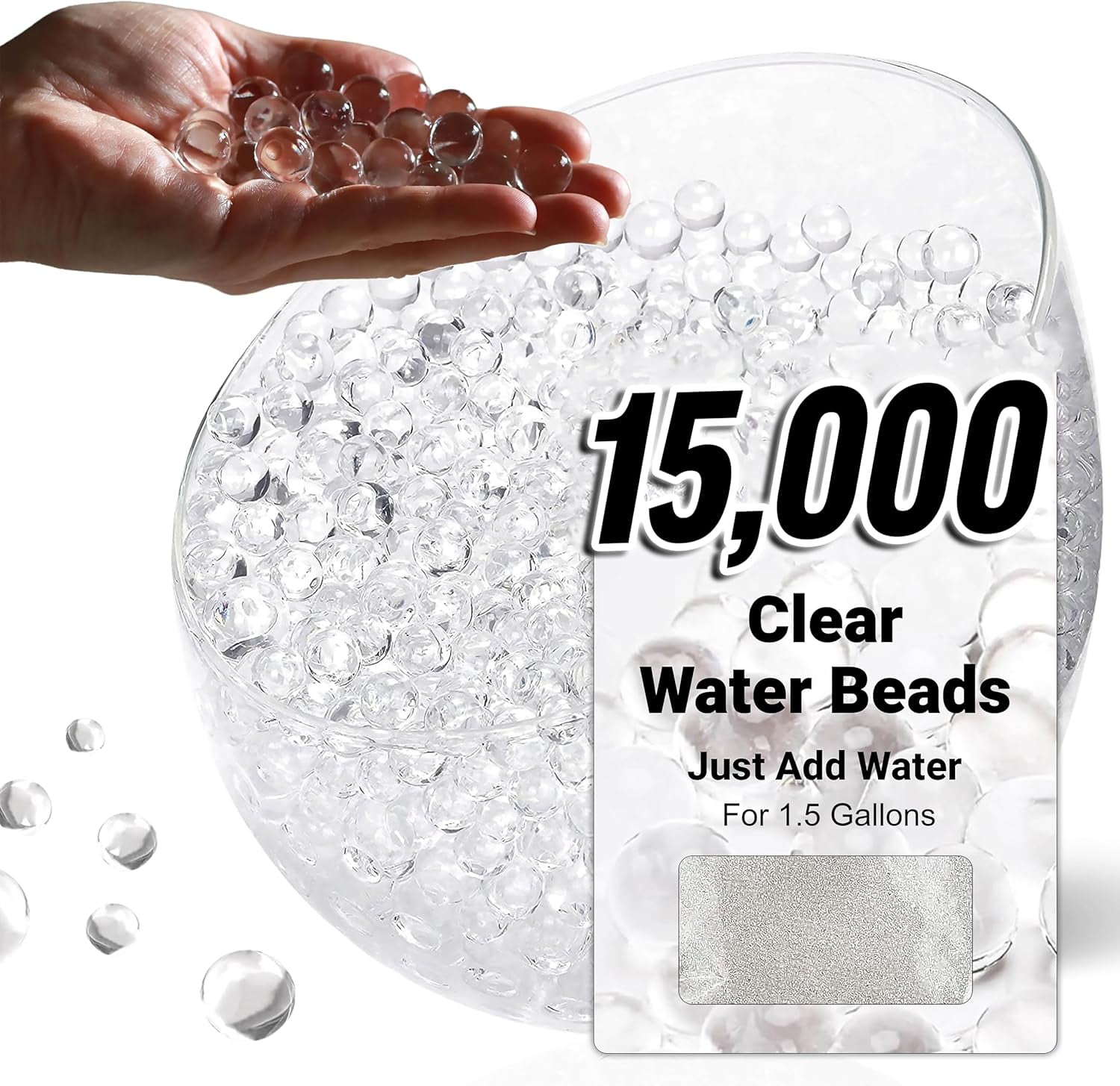HeeHom 15,000 Pieces Clear Water Gel Jelly Beads, Water Beads, Vase ...