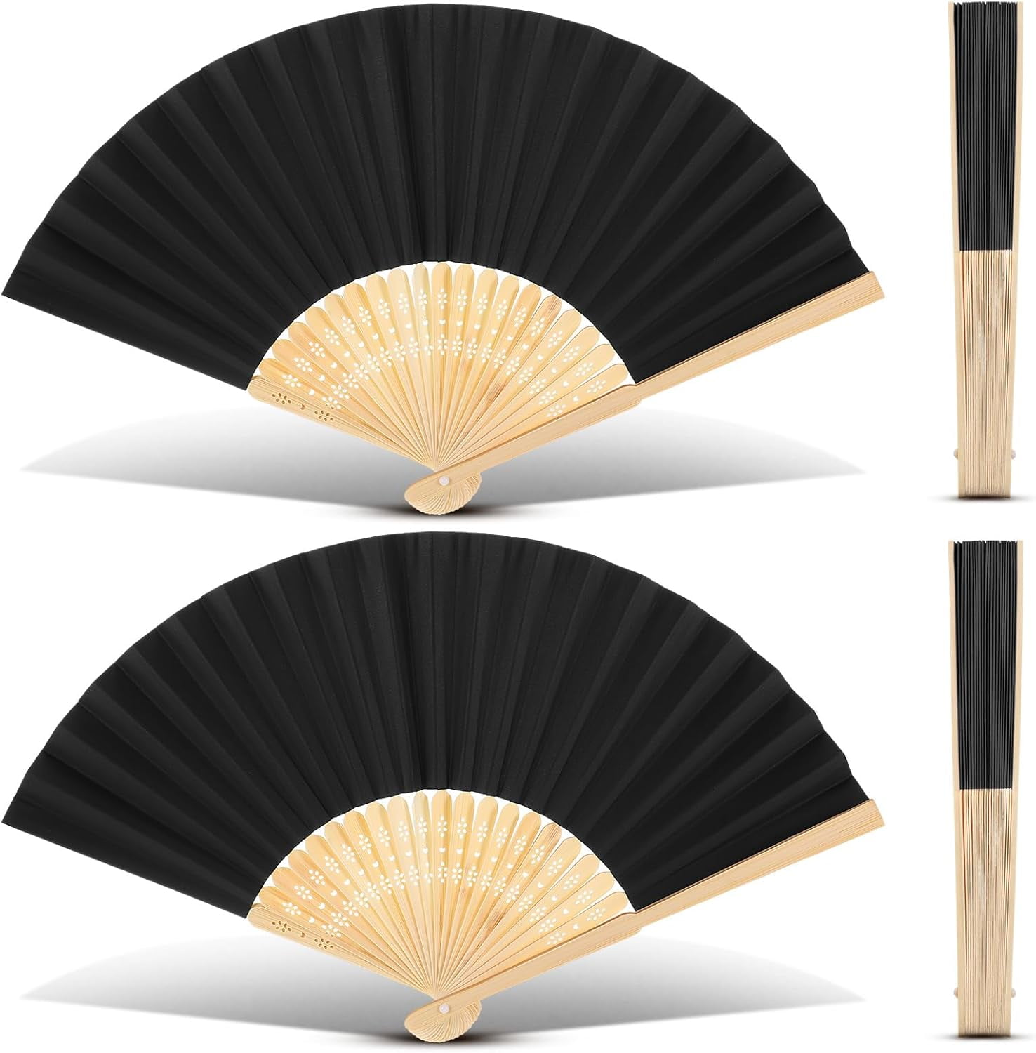 HeeHom 4 Pack Bamboo Paper Folding Fans for Weddings & Parties ...