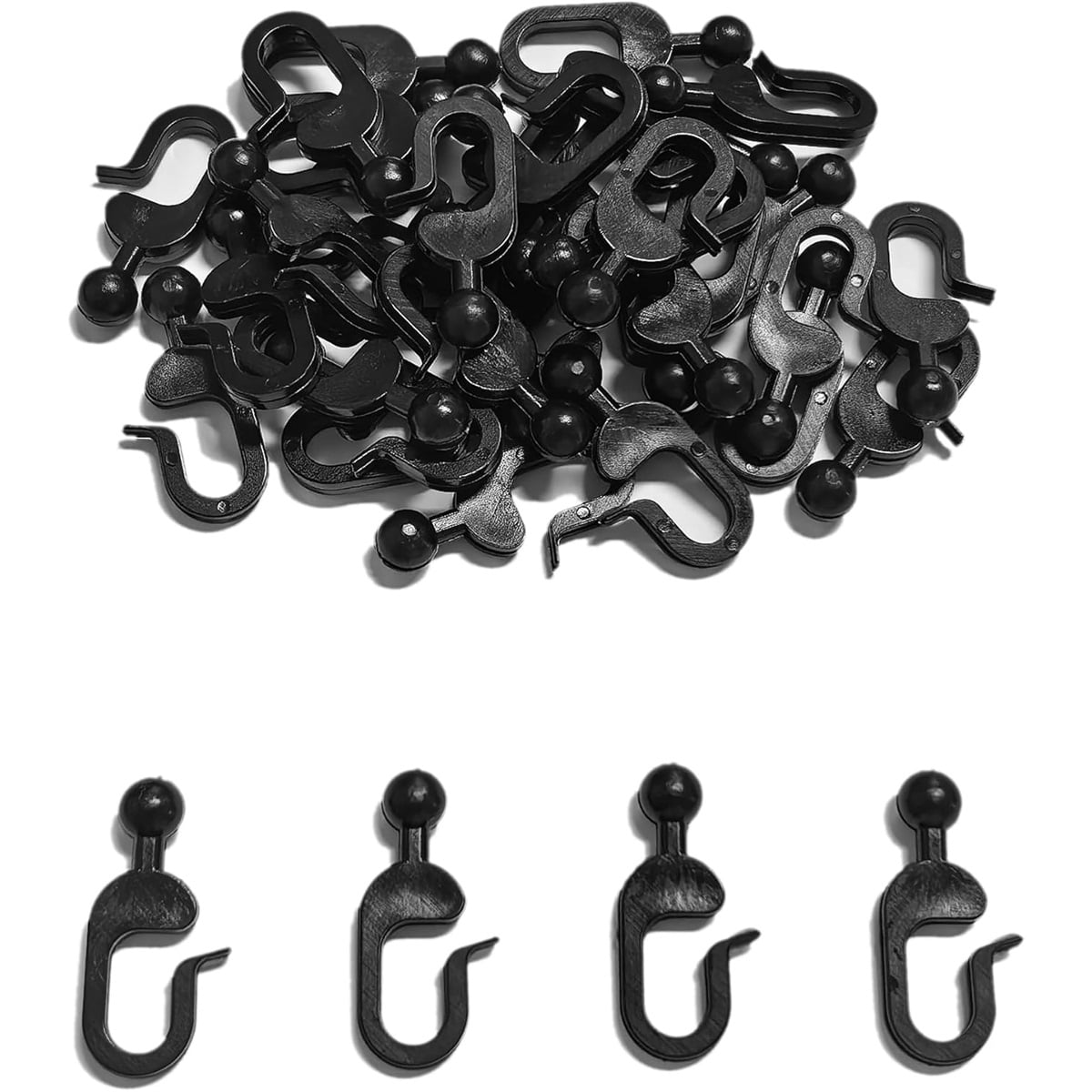 HeeHom 50 Pcs Plastic Hooks for Gazebo Curtains & Mosquito Netting ...