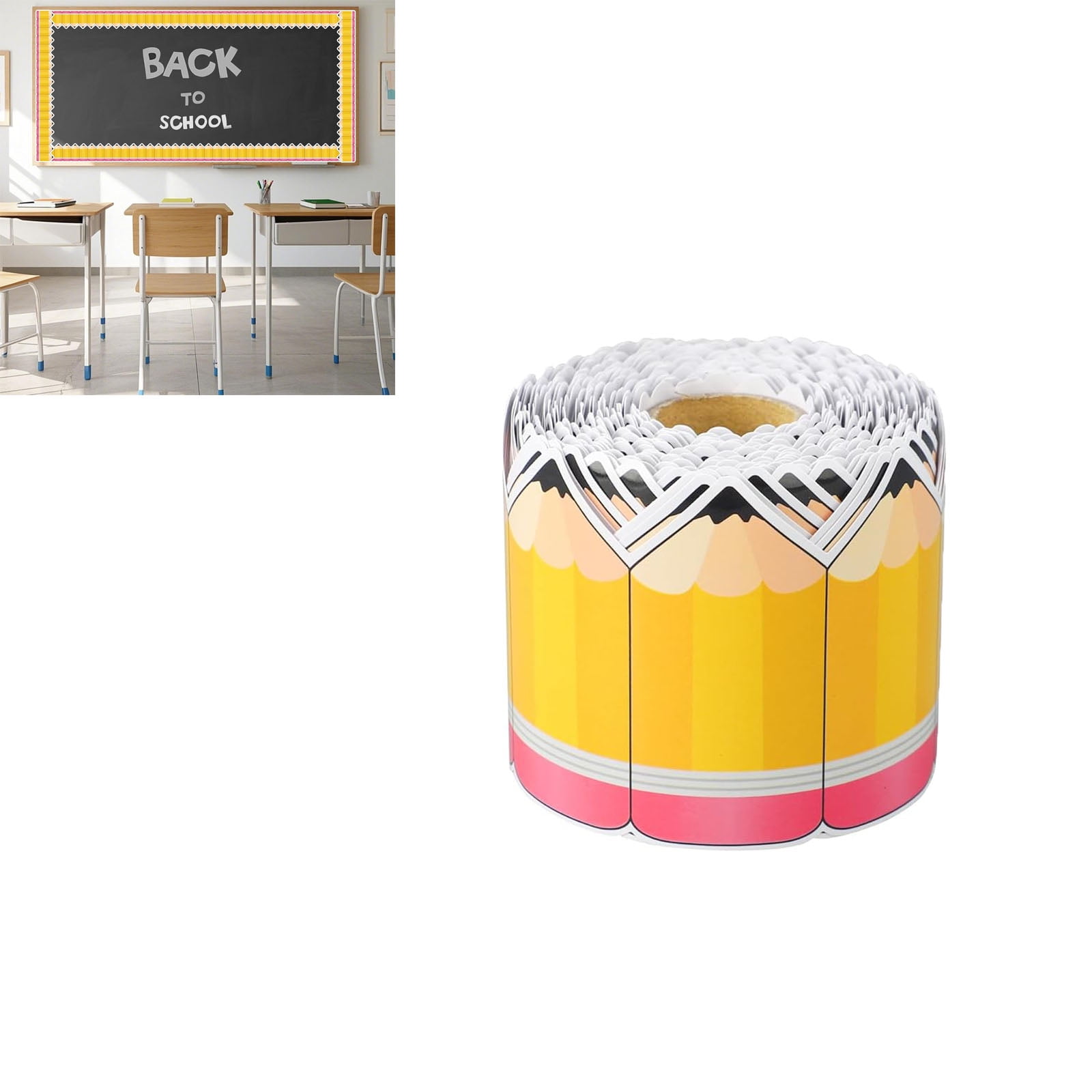 HeeHom 59 Feet Crayon Bulletin Board Rolled Trim Border Colorful Crayon ...