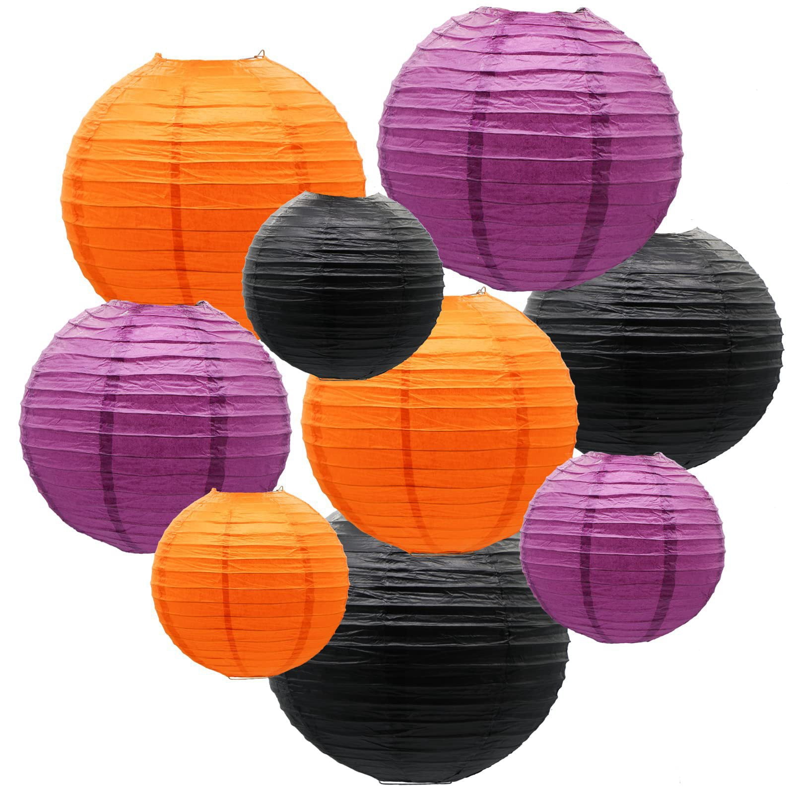 HeeHom 9Pcs Paper Lanterns Party Decorations - Round Hanging Lanterns ...