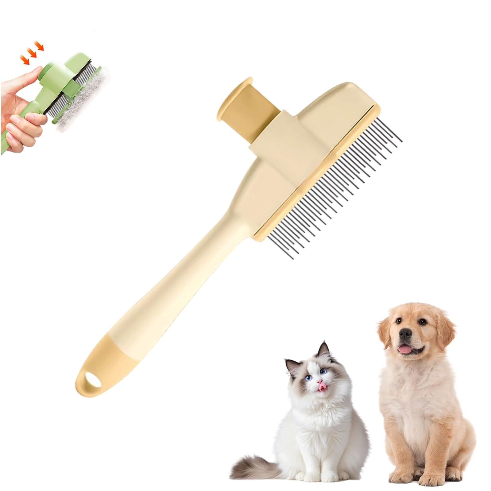 HeeHom Cat Comb for Long & Short Hair, Cat Deshedding Brush with One ...