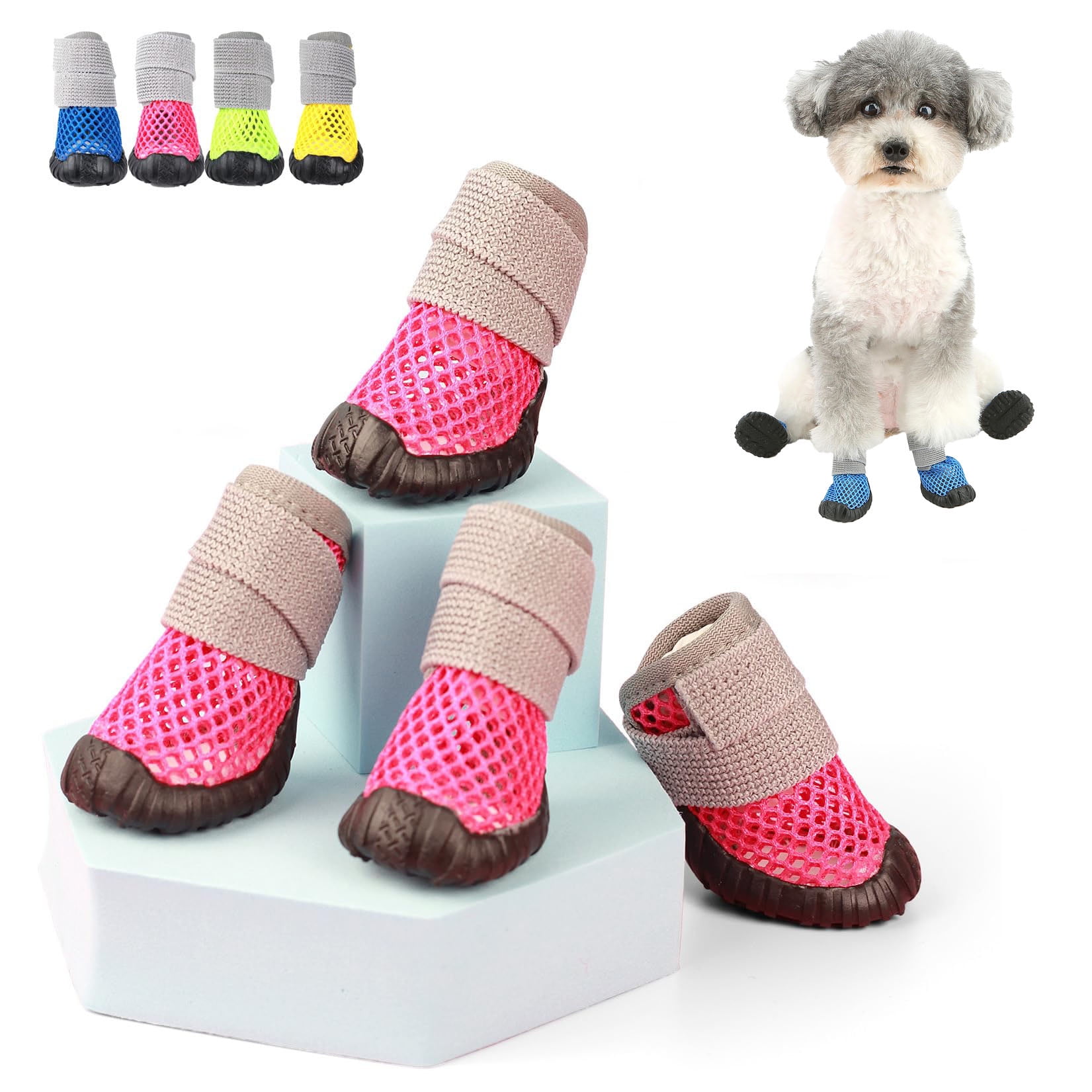 HeeHom Dog Shoes for Small Dogs, Soft Mesh Dog Boots for Summer Hot ...