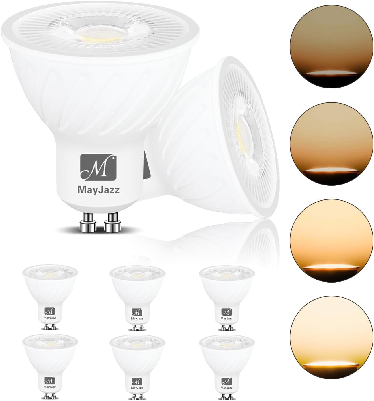 HeeHom GU10 LED Bulbs Dimmable,3000K Warm White 550LM Track Light Bulb ...