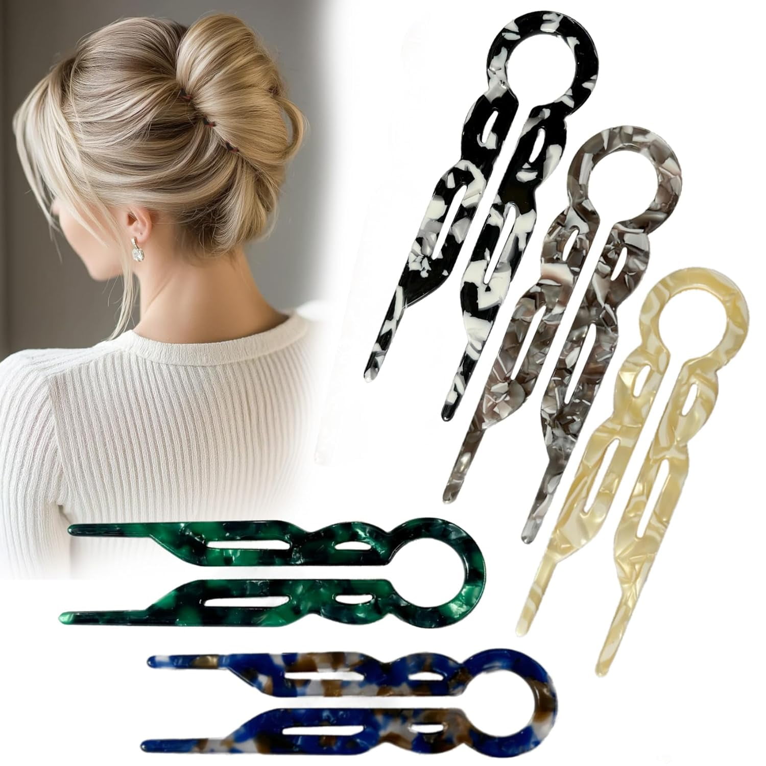 HeeHom Hair Pins for Women - U-Shaped Ethnic Vintage Hair Forks ...
