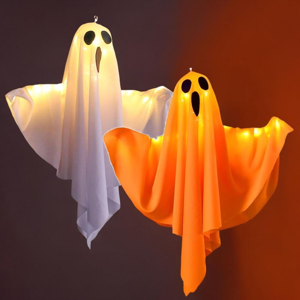 HeeHom Halloween Hanging Light up Ghost with Spooky Warm LED Light ...