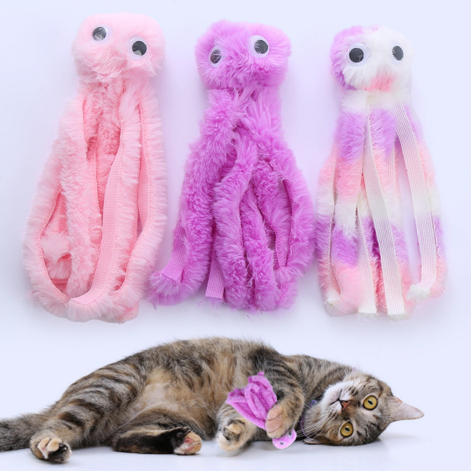 HeeHom Interactive Plush Cat Toy with Catnip, Self-Teasing Chewable ...