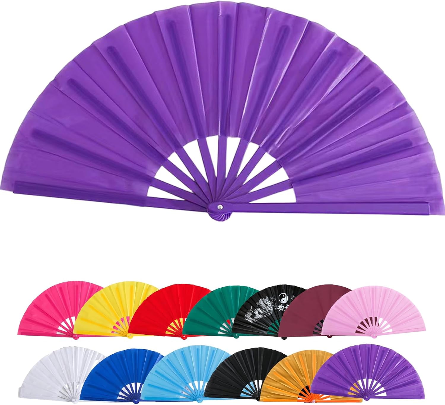 HeeHom Large Clack Fan for Line Dancing - Chinese Solid Kung Fu Tai Chi ...