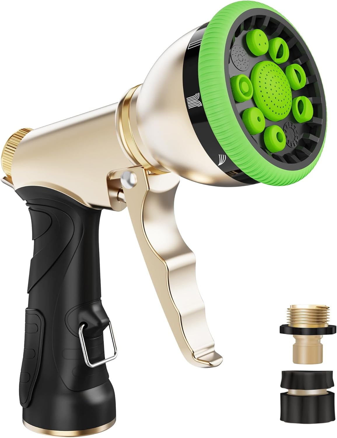 HeeHom Metal Hose Nozzle 9 Adjustable Spray Patterns - Heavy Duty Leak ...