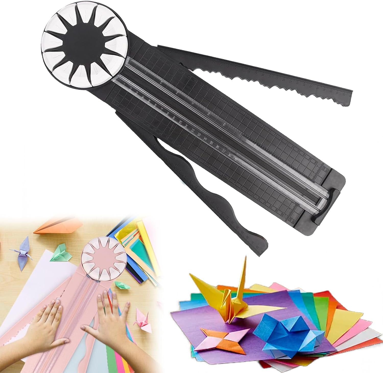 HeeHom Paper Cutter for Crafting – Rolling Edge Trimmer with 12 Cutting ...