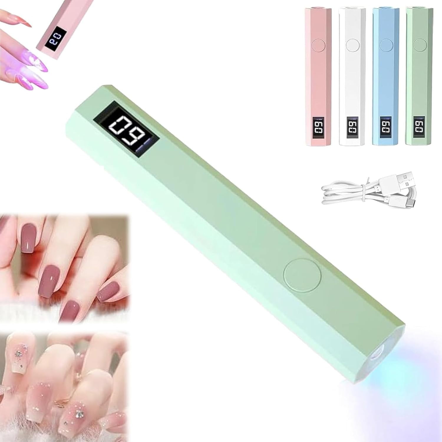 HeeHom Portable UV Nail Lamp for Gel Polish - Mini Rechargeable LED ...