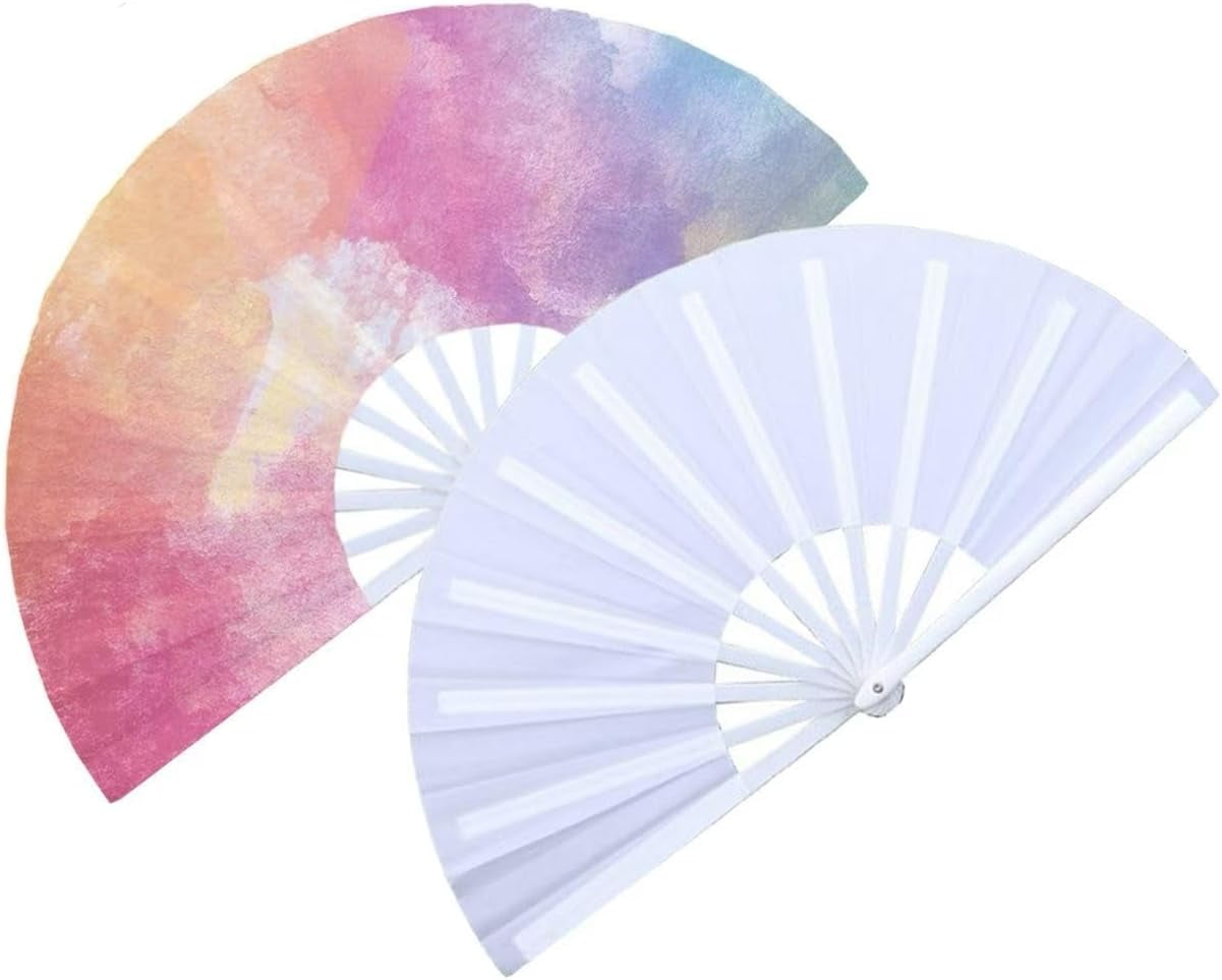 HeeHom Sublimation DIY Blank Folding Fans – 2 Pcs Customizable Dual ...
