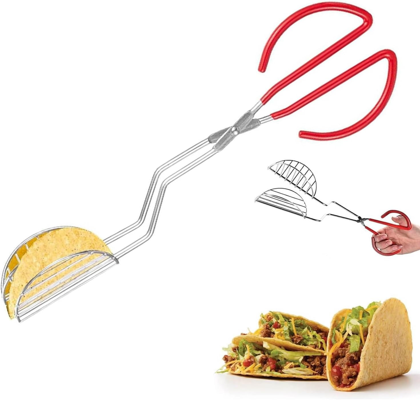 HeeHom Taco Shell Tong with U-Shaped Stainless Steel Mold | 12.6" Heat ...