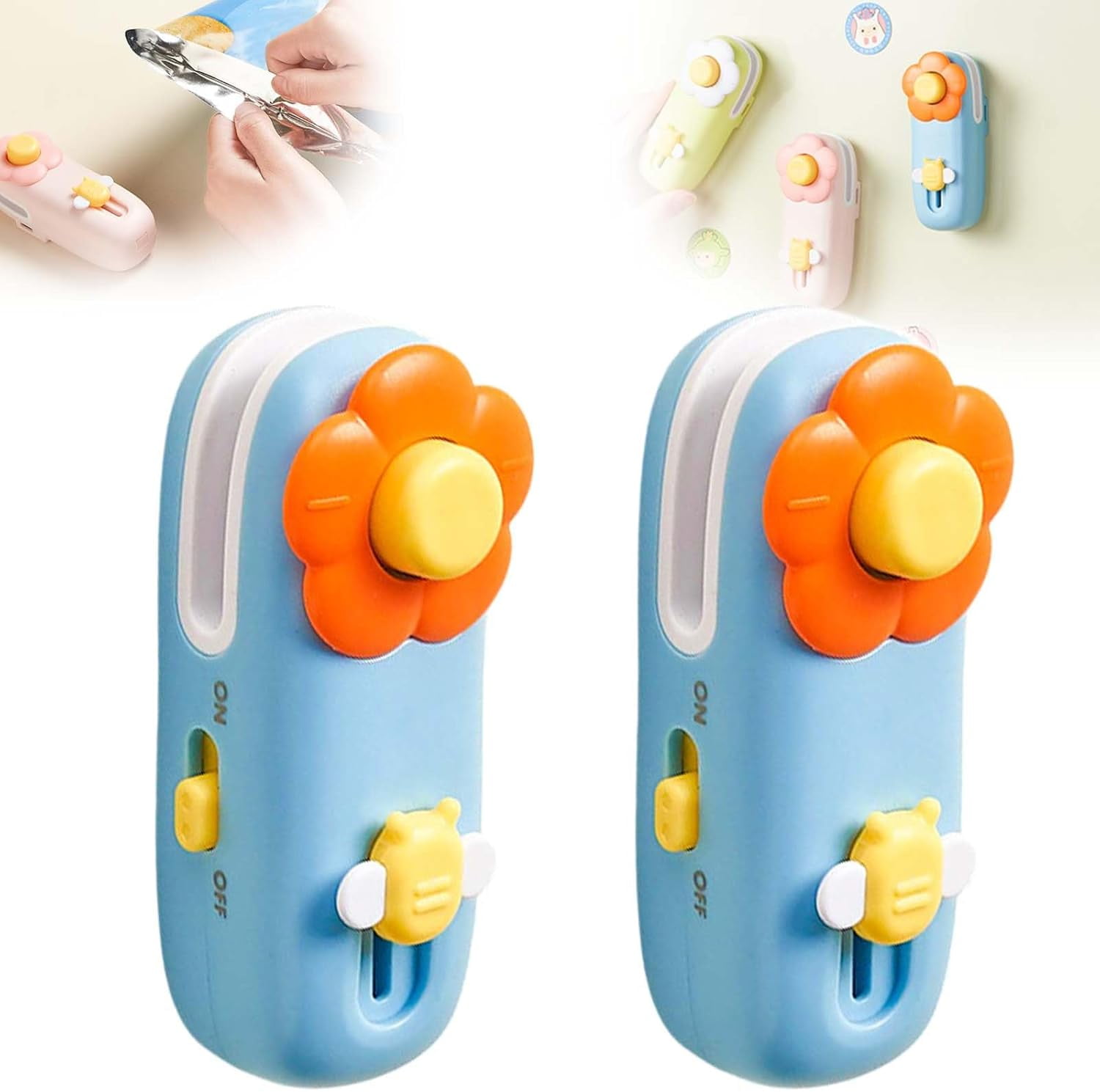 HeeHom USB Rechargeable Mini Bag Sealer | 2-in-1 Heat Seal & Cutter for ...