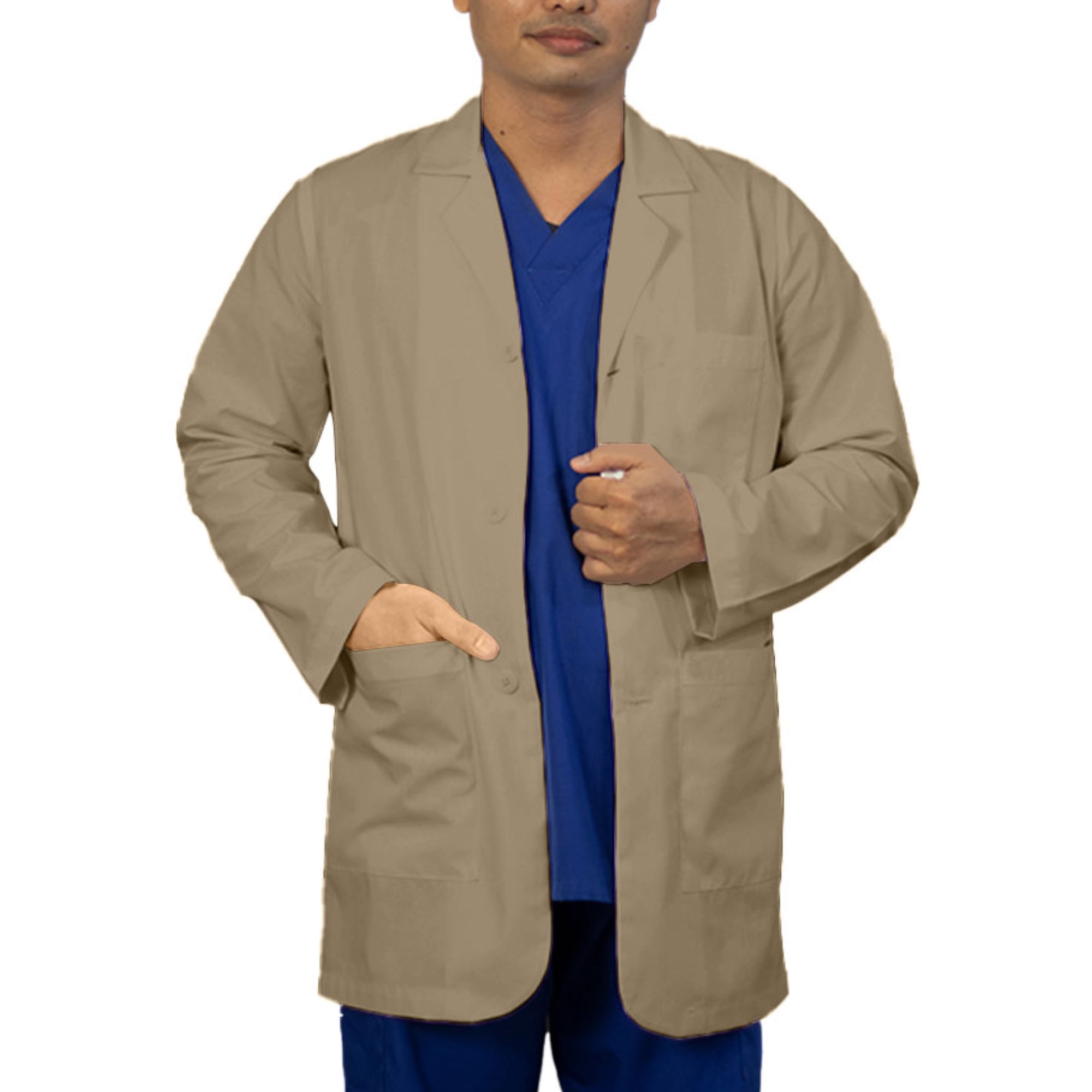 Panda Uniform by HeedFit Men's 31" Lab Coat Custom Fit, S, Khaki ...