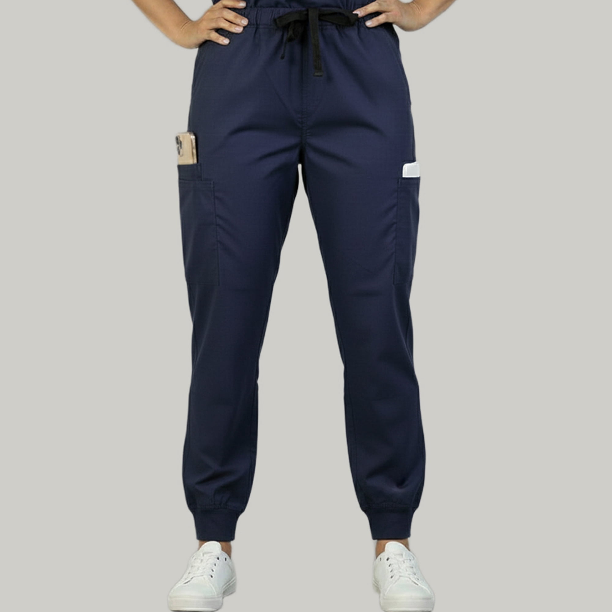 HeedFit Unisex Cargo Scrub Pants Drawstring Waist Cross Pockets, s ...
