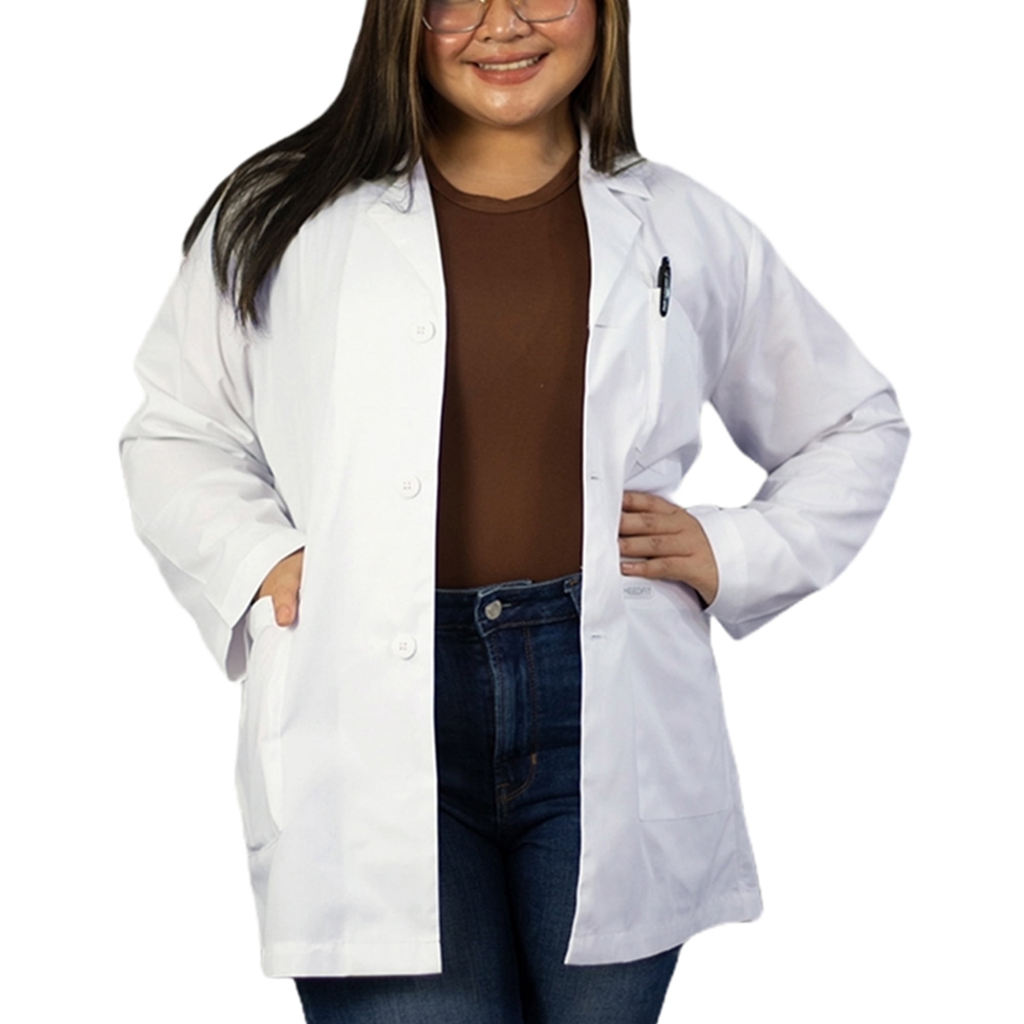HeedFit Wrinkle‑Resistant Short‑Length Lab Coat, Men – 31″, L, White ...