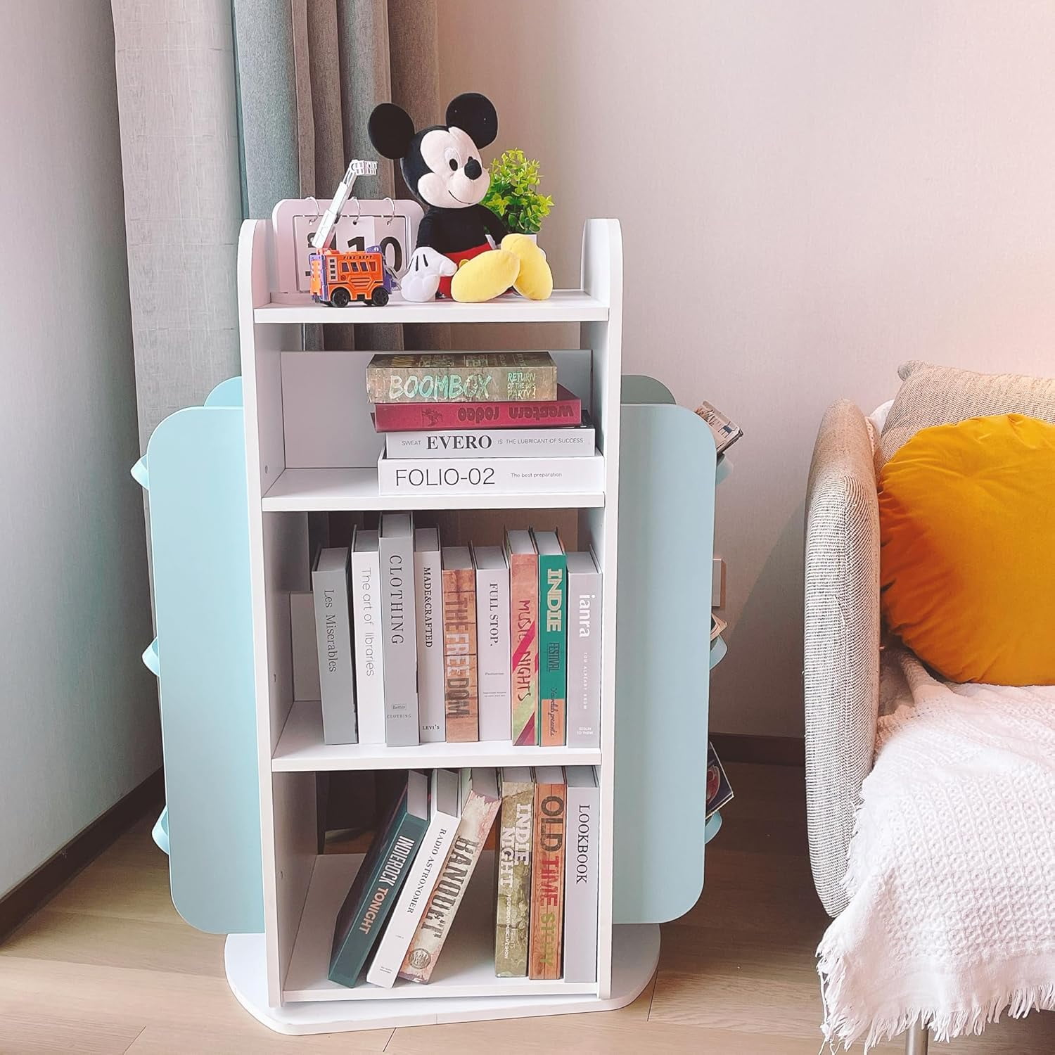 Heehee Rotating Bookshelf 360 Display Bookcase Storage Rack Children's ...