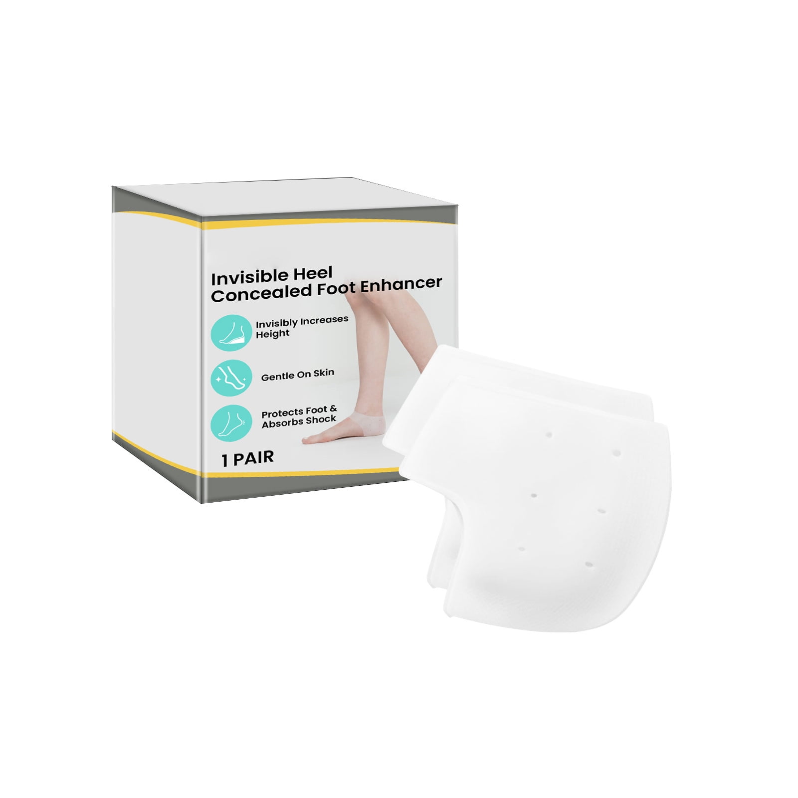 Heel Concealed Foot Enhancer Invisible Gel Insoles for Comfort and ...