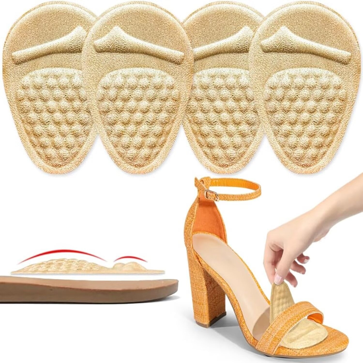 Heel Cushion Pads for Plantar Fasciitis- 2 Pairs (4 Pcs) Gel Silicone ...