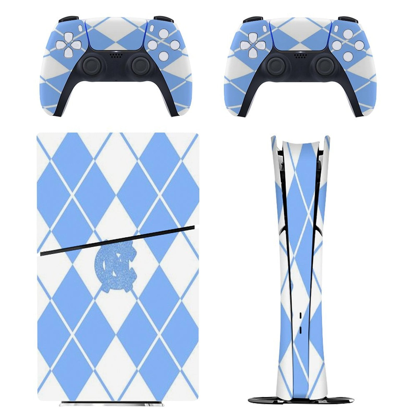 Heel Glitter Argyle PS5/PS5 Pro/PS5 Slim Digital Disc Skin Sticker For Console And Controller ...