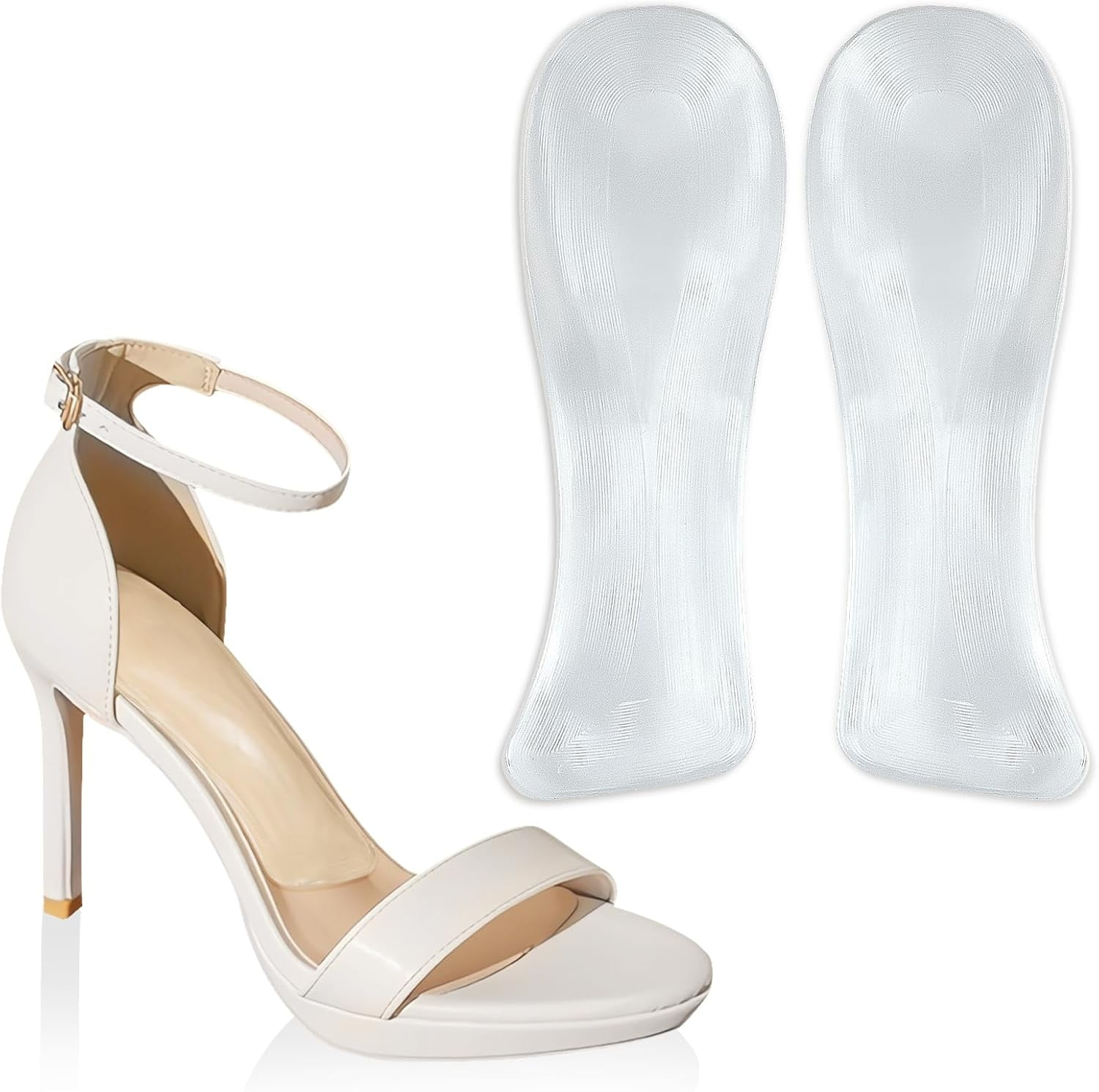 Heel Inserts for Women - Weight Shifting Insoles for High Heels, Gel ...