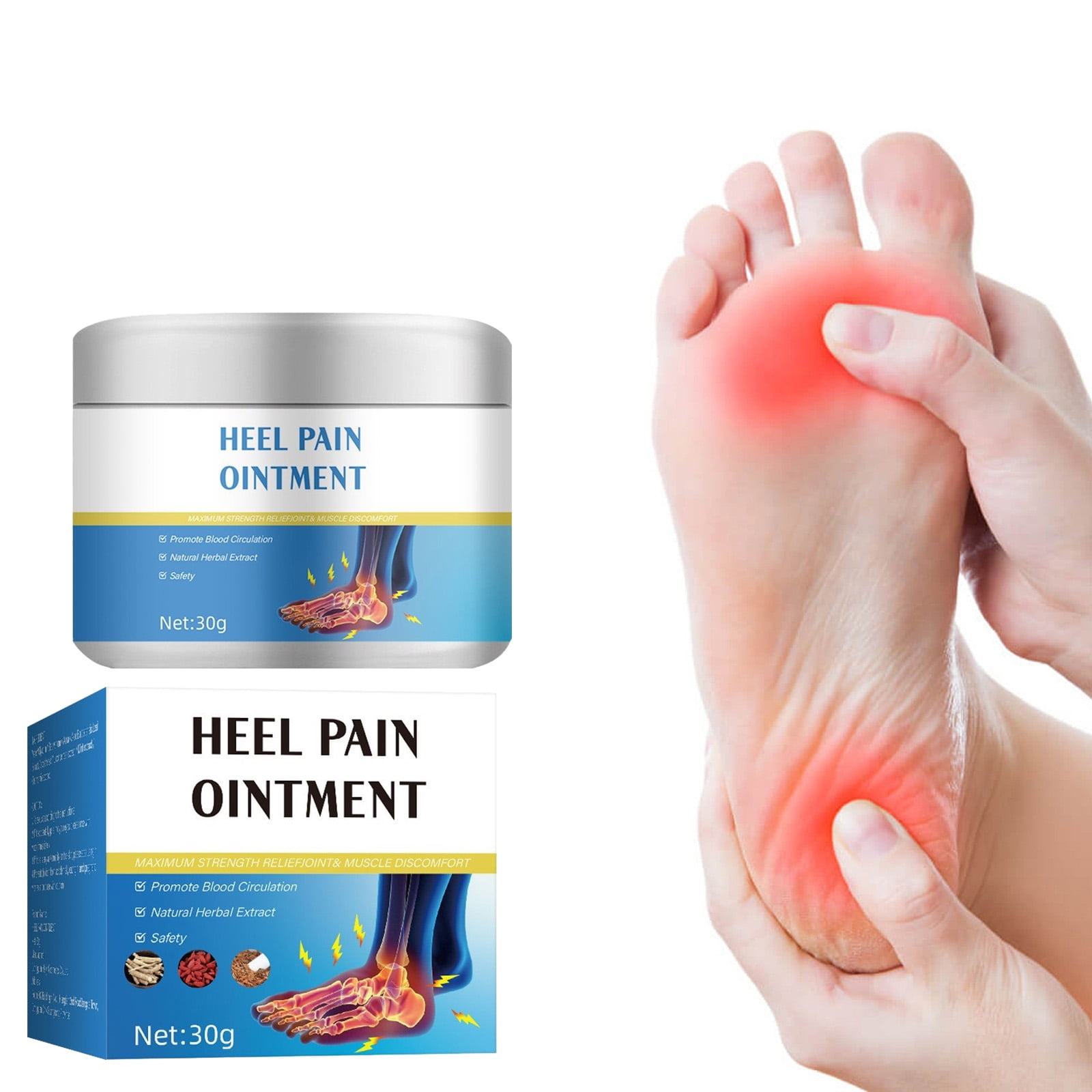 Heel Pain Ointment, 30g Foot Moisturiser for Dry Cracked Feet, Relieve ...