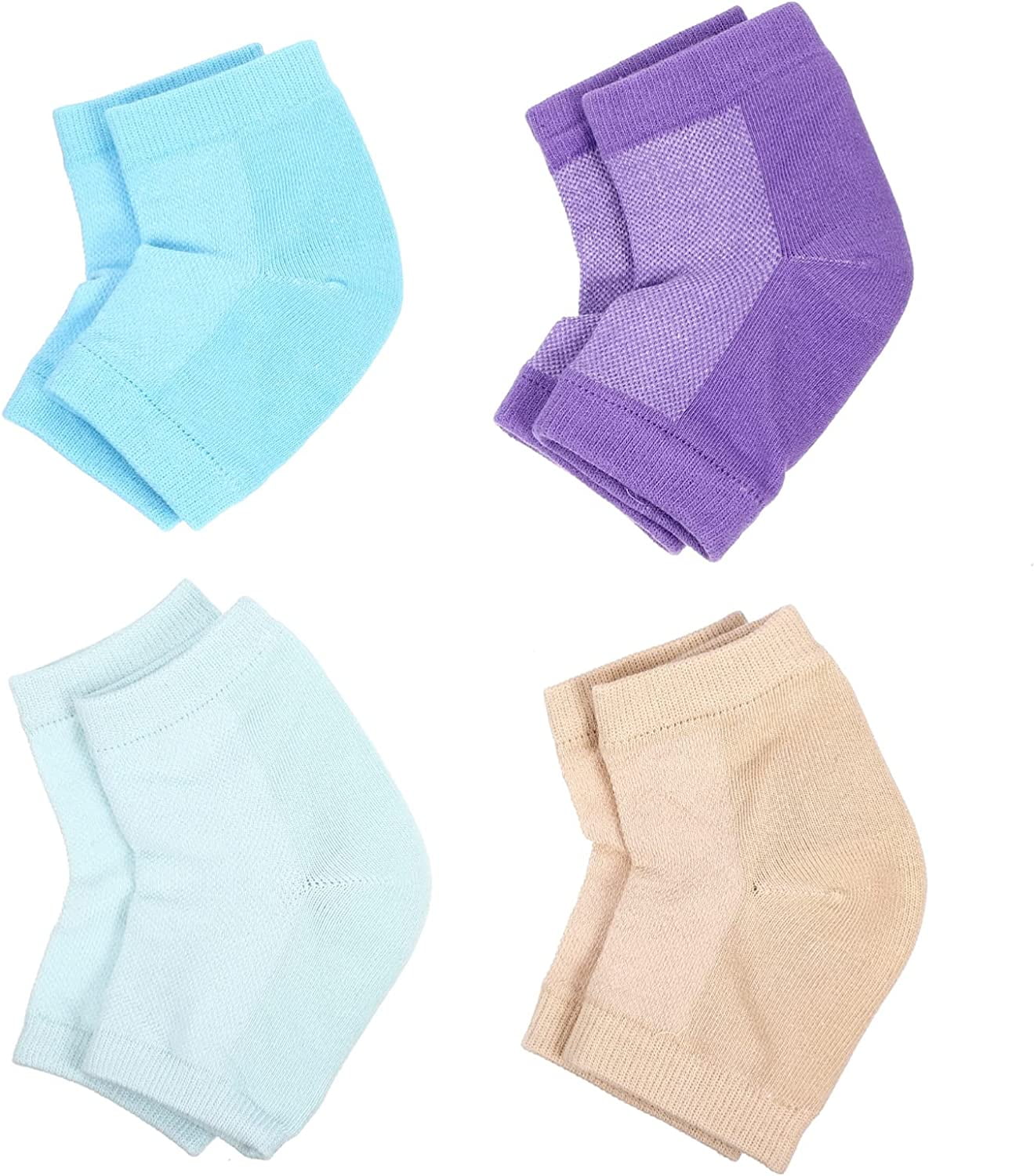 Heel Protectors 4 Pairs Heel Moisturizing Socks Dry Cracked Heels Spa ...